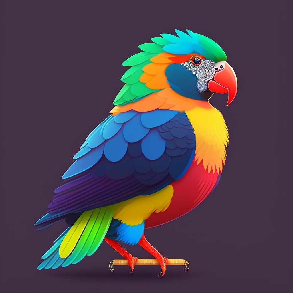 Lexica - A stochastic parrot, flat design, vector art, behance