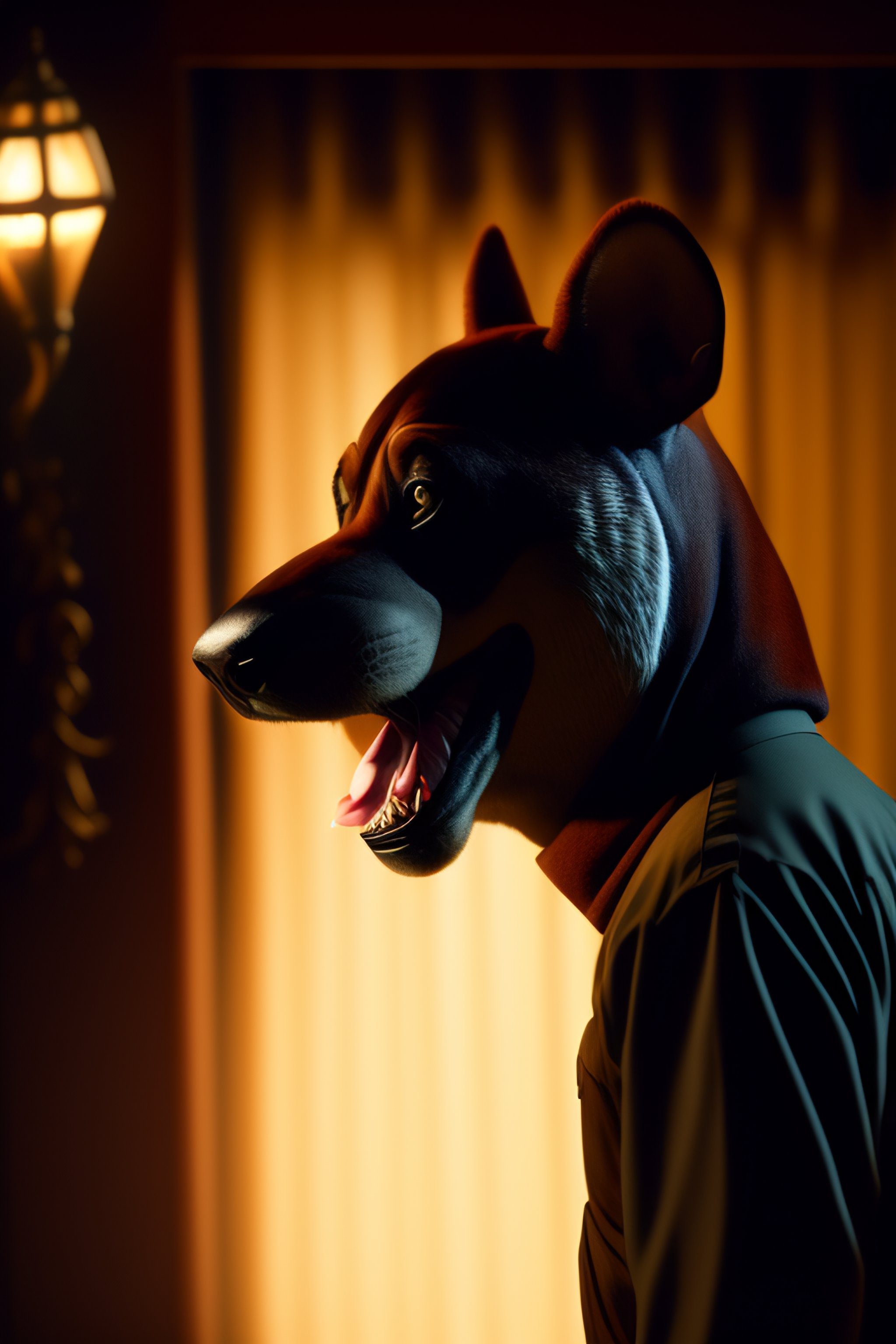 Lexica - Movie still, screenshot from film, barney the dinosaur hiding ...