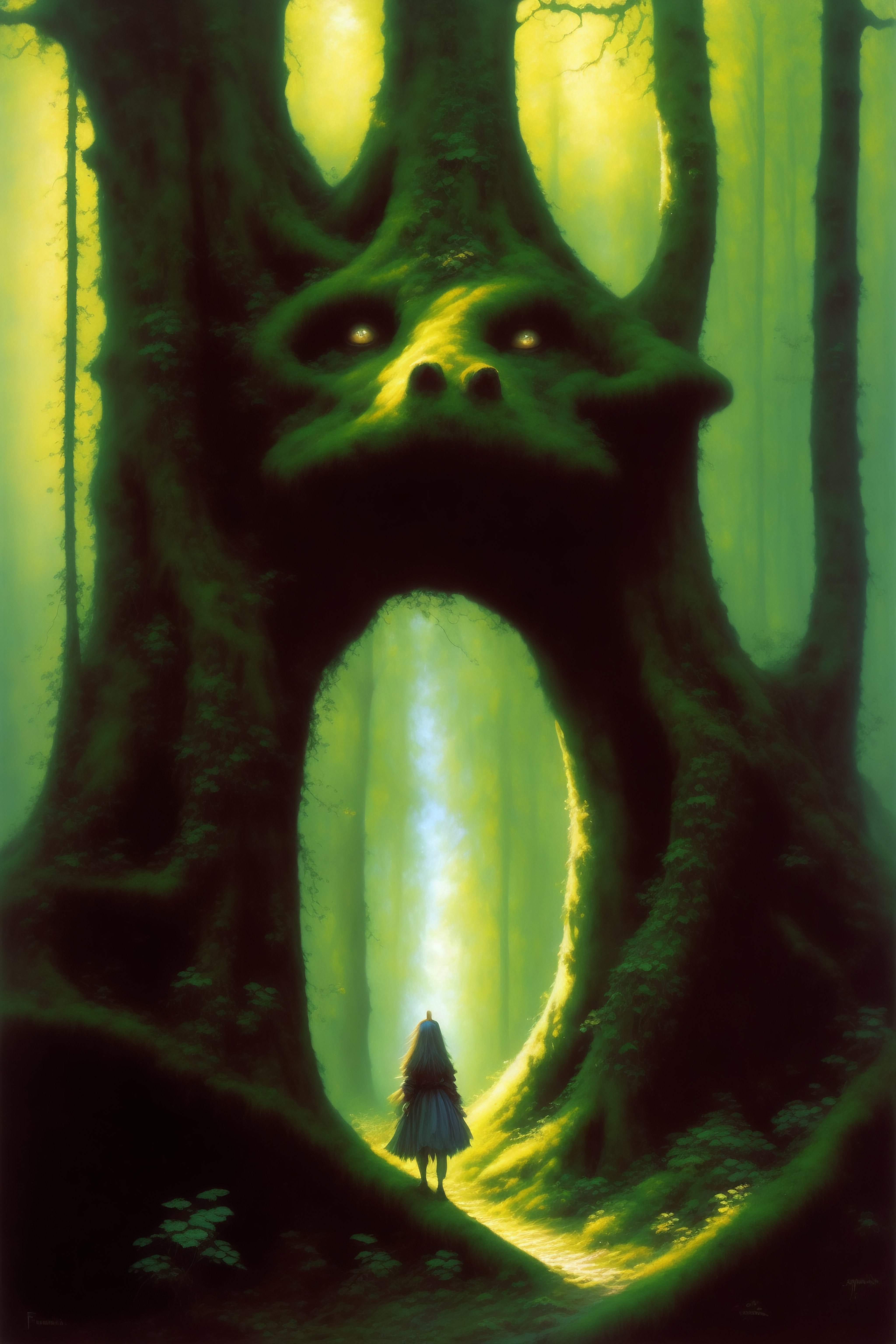 Lexica - Style of Brian Froud, trolls, painting, landscape, creepy ...