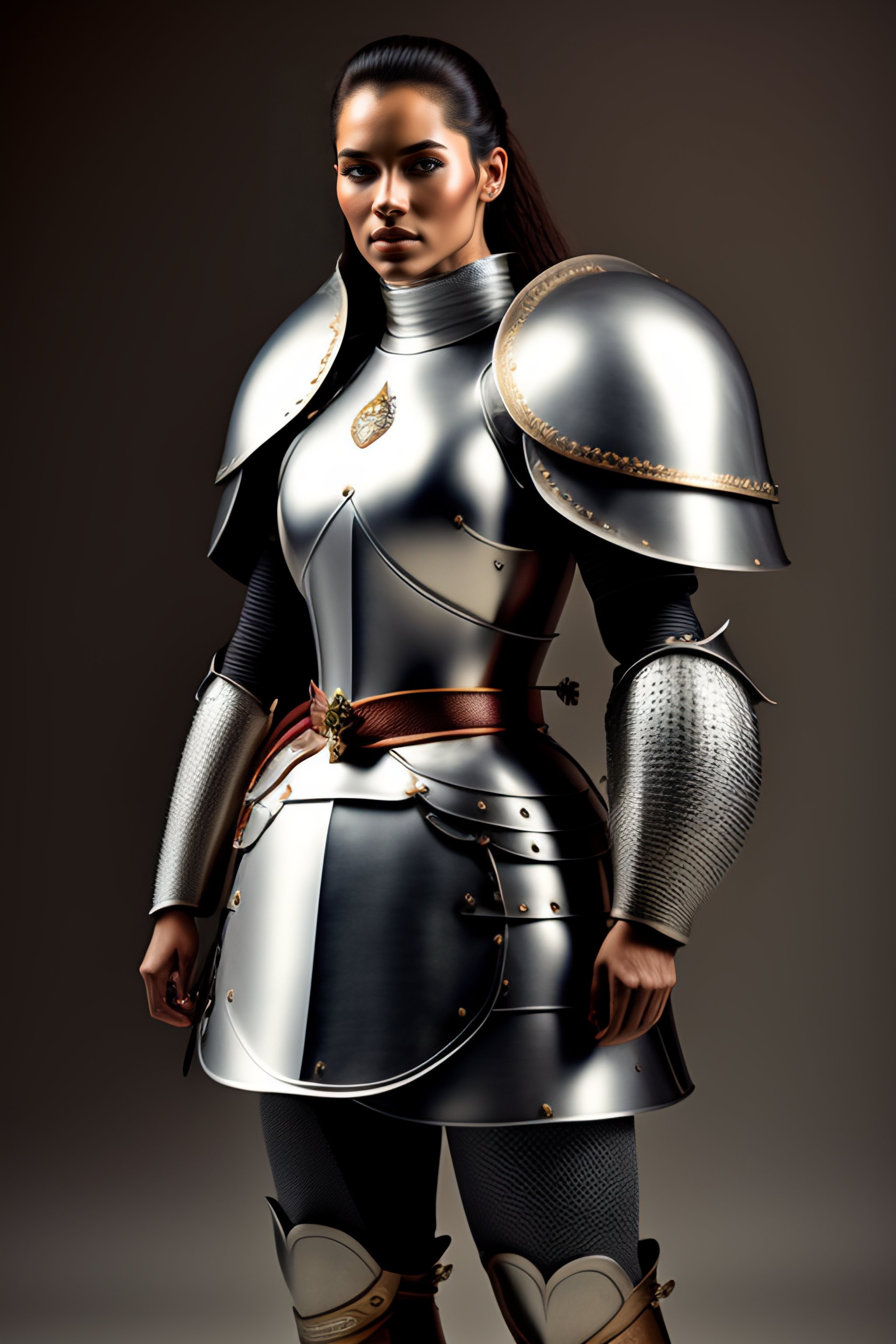 Lexica - Portrait of a female knight, cute, metal, really nice ...