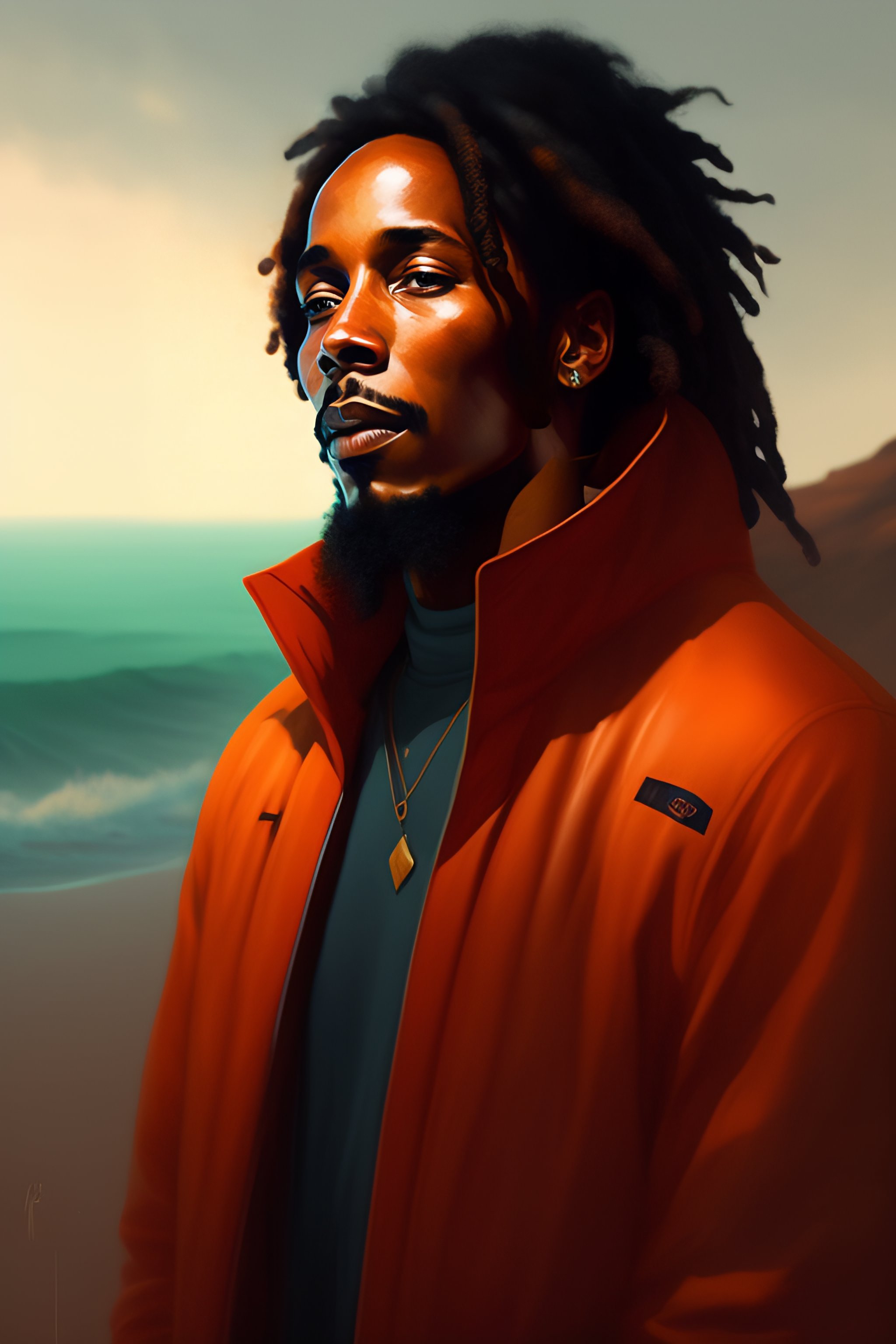 Lexica - Bob Marley, nature, warm colors, by Greg Rutkowski, beeple ...