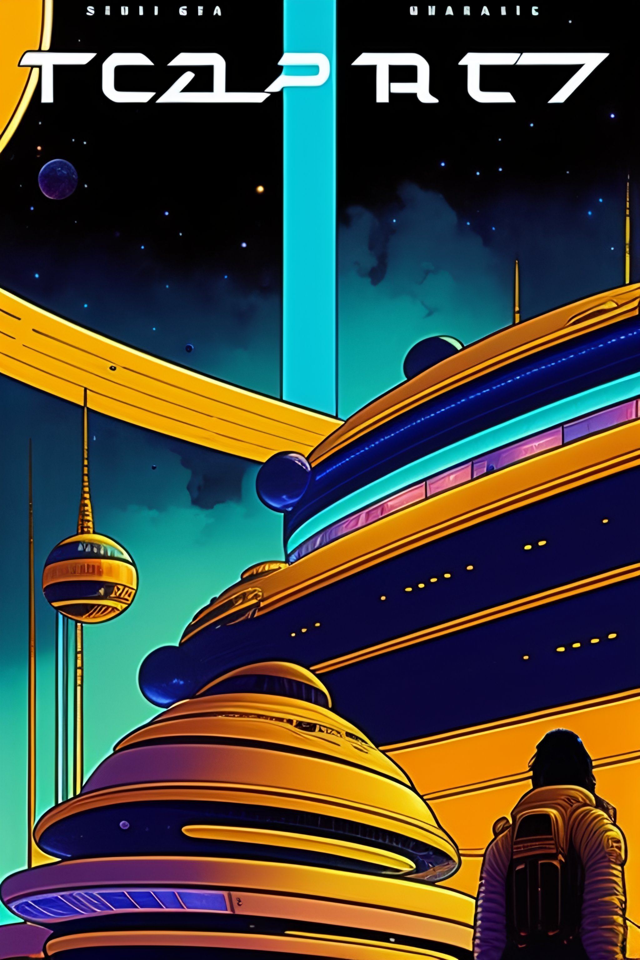 Lexica - Sci-fi graphic novel style. A sprawling, futuristic space ...
