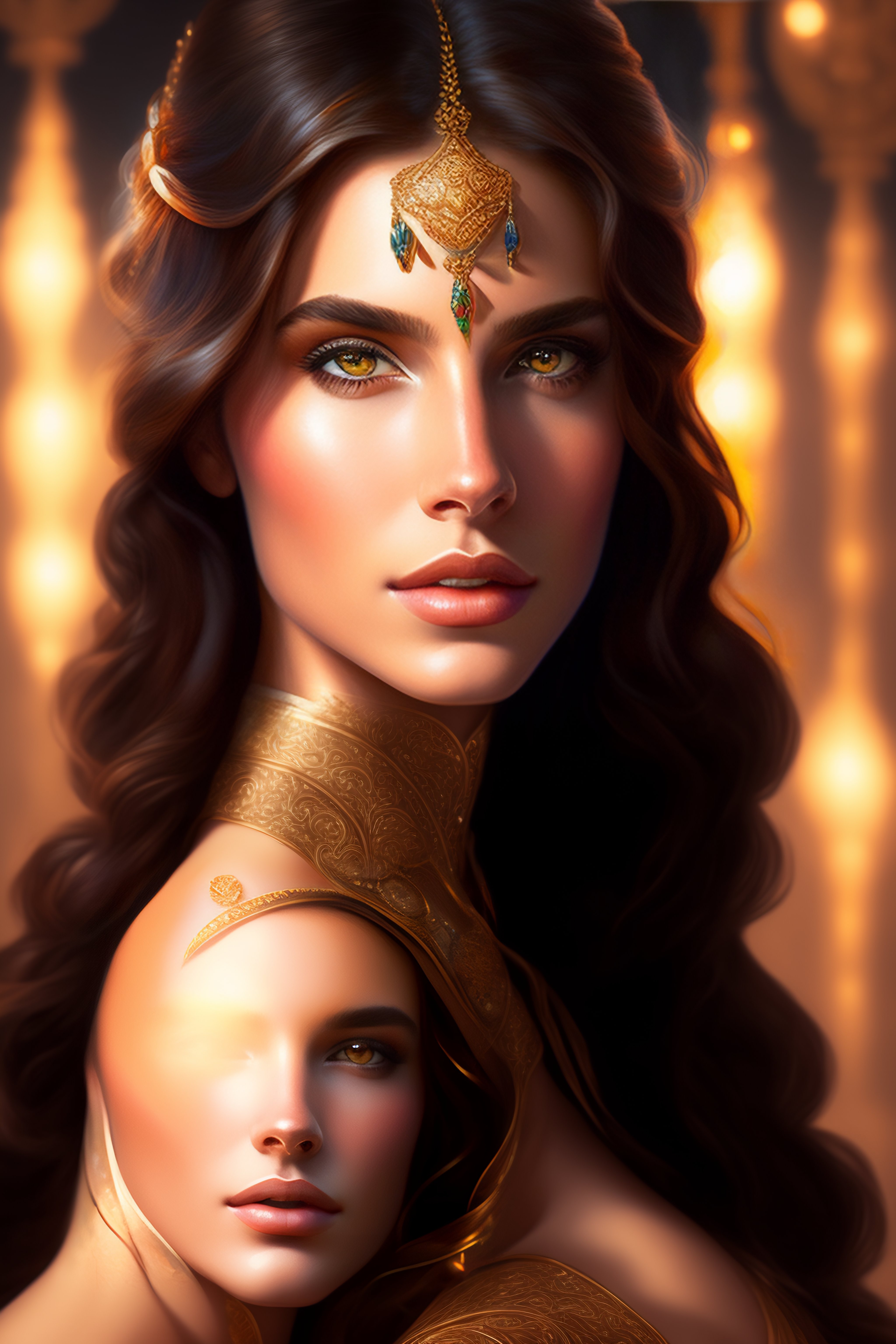 Lexica - Beautiful portrait of an attractive brunette Princess, hazel ...