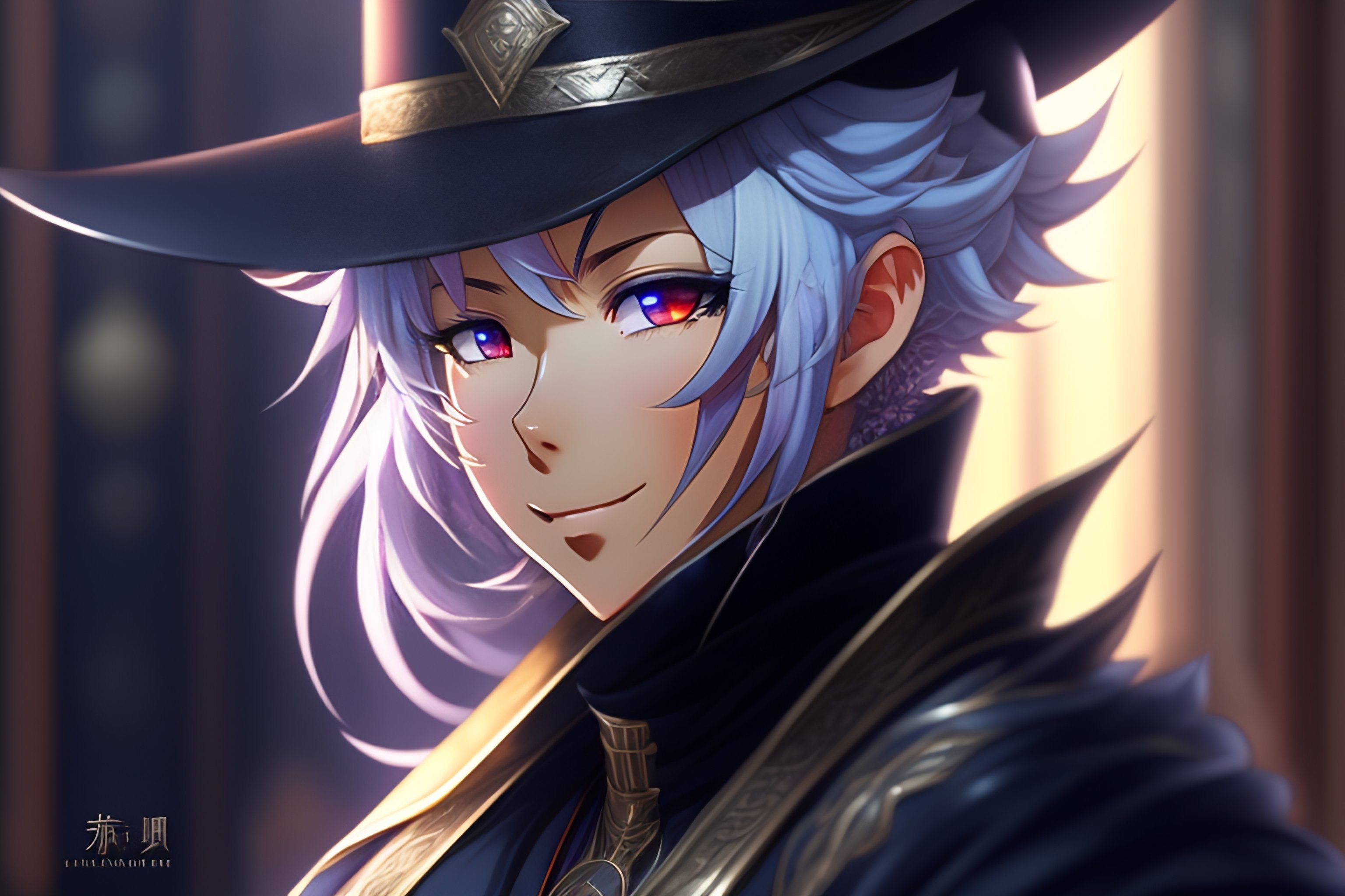 Lexica - Anime, mage, black mage hat, silver hair, High quality, high ...