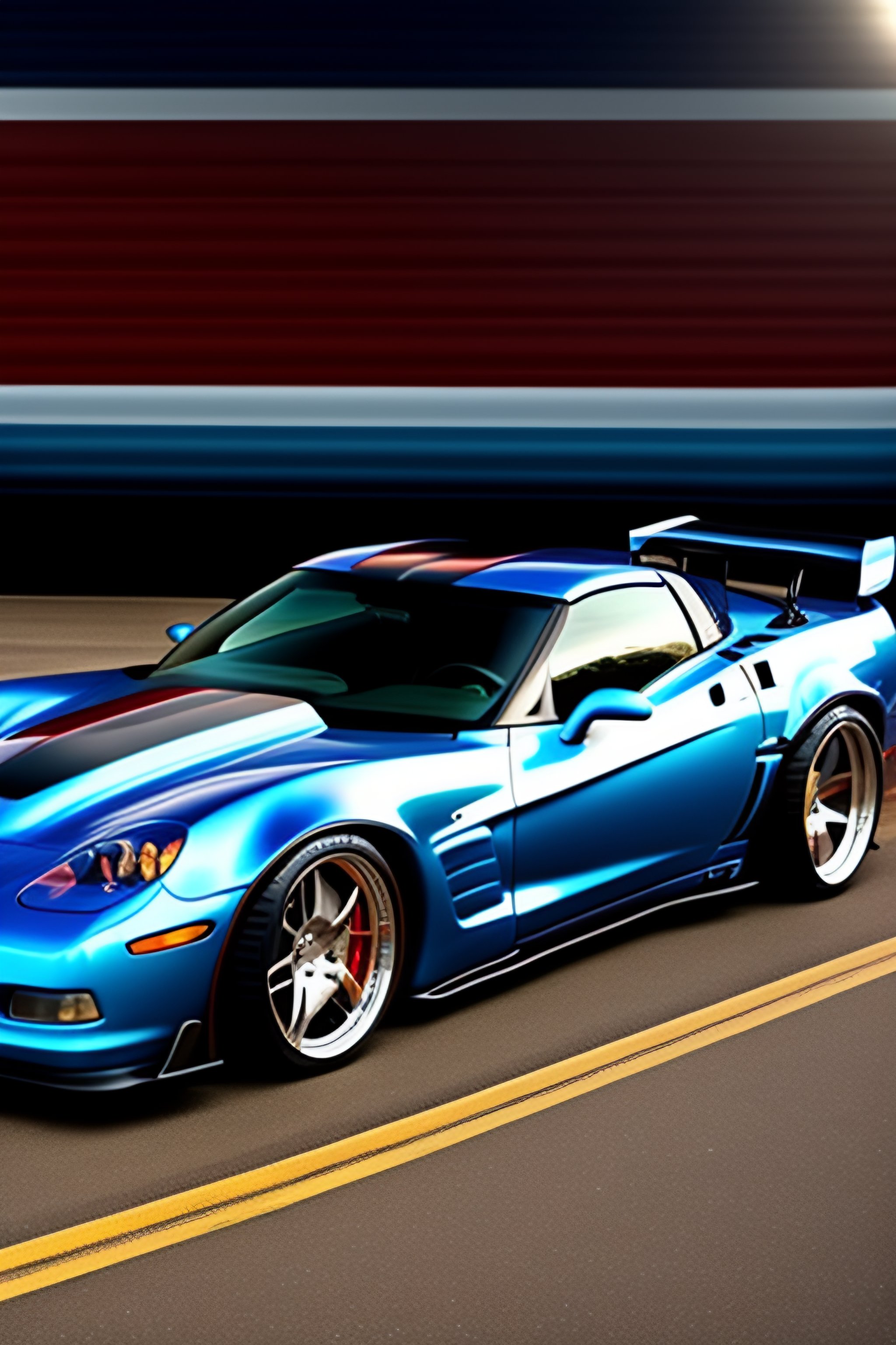 Lexica - 2004 corvette Z06, c5r, wide body, electron blu, racing