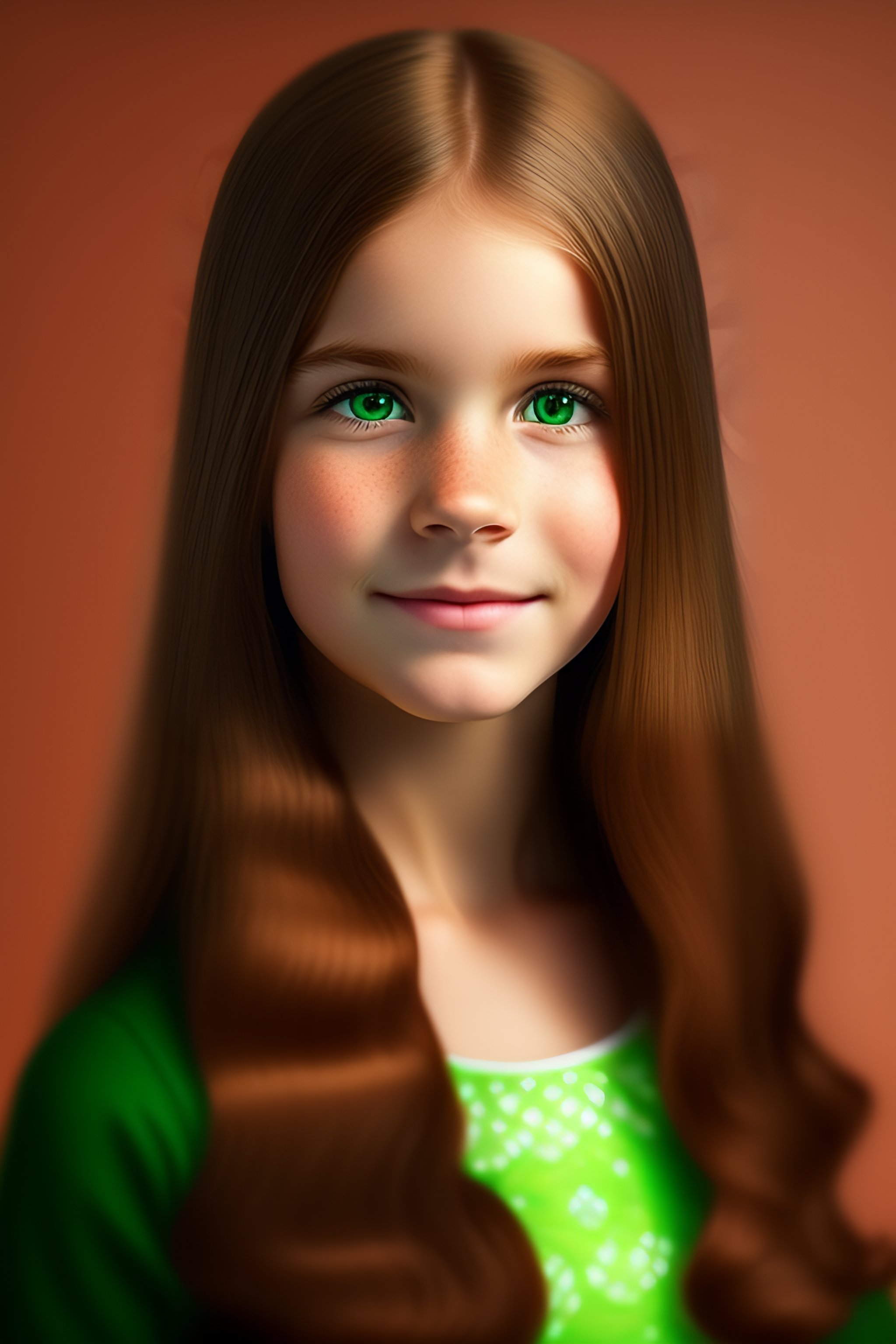 Lexica Girl Brown Hair Green Eyes Medium Long Hair Finnish