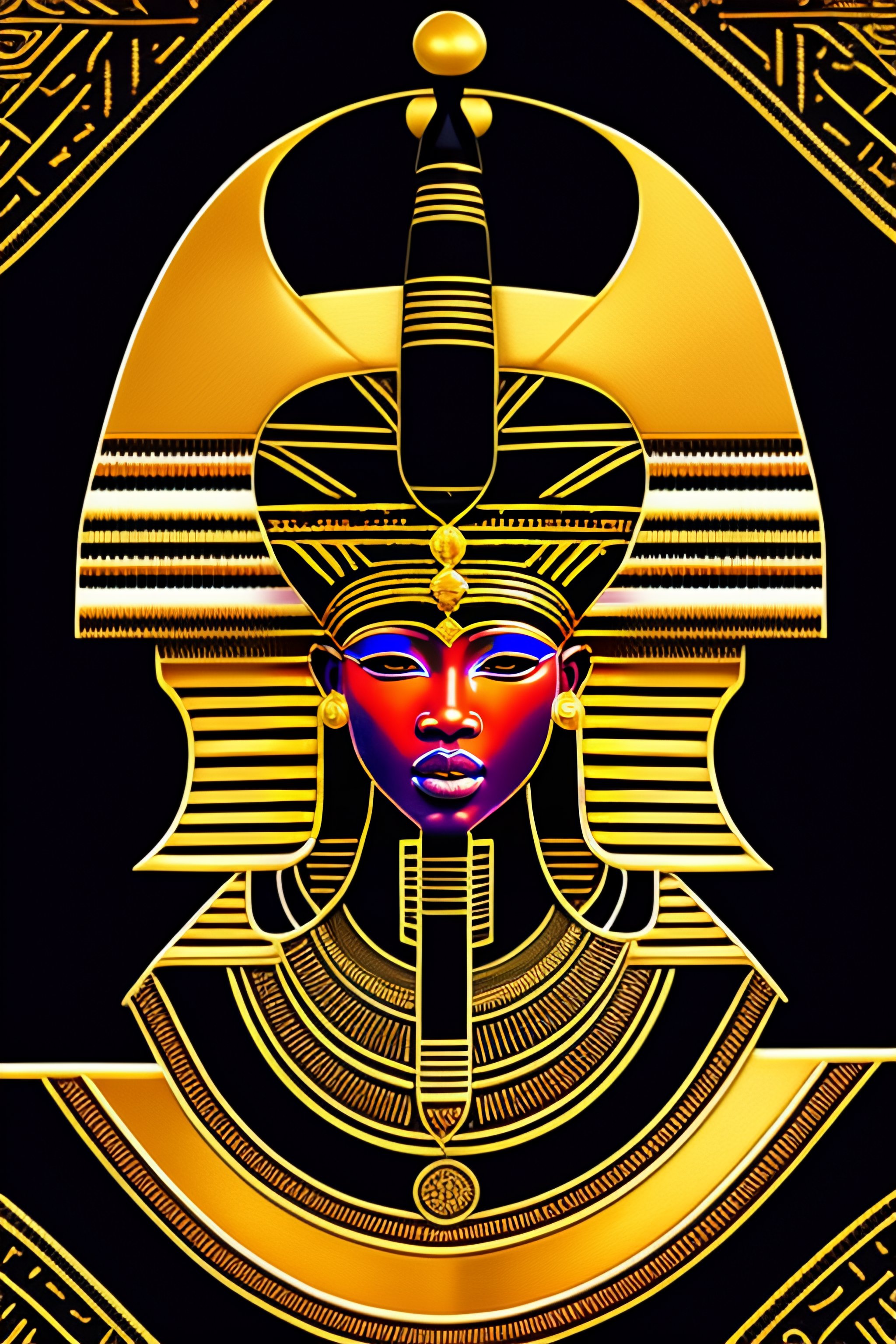 Lexica - Image of African fabric with gold and black Kemet Egypt ...