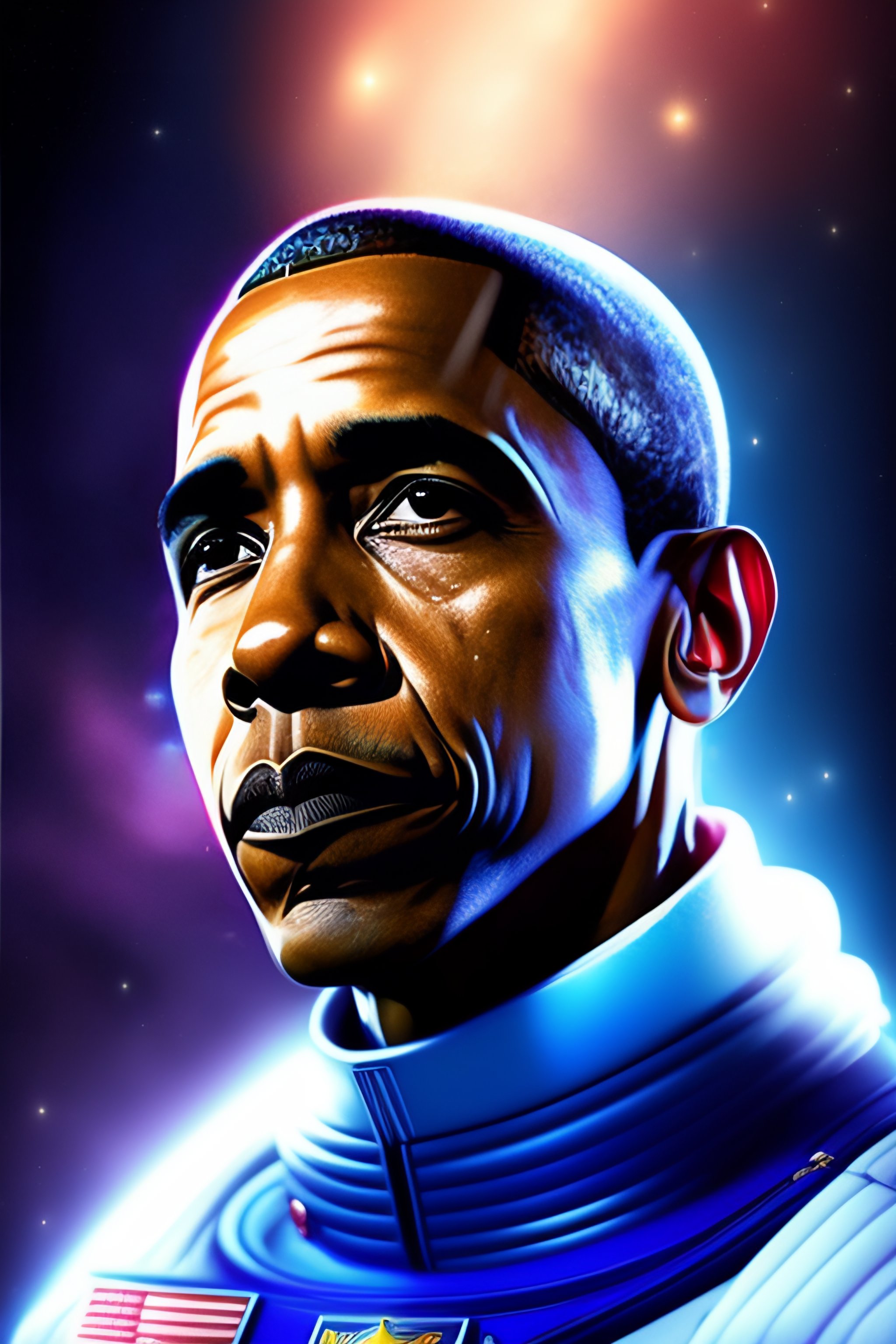 Lexica - Barack obama in space, cartoon, hyper realistic face, 8k,