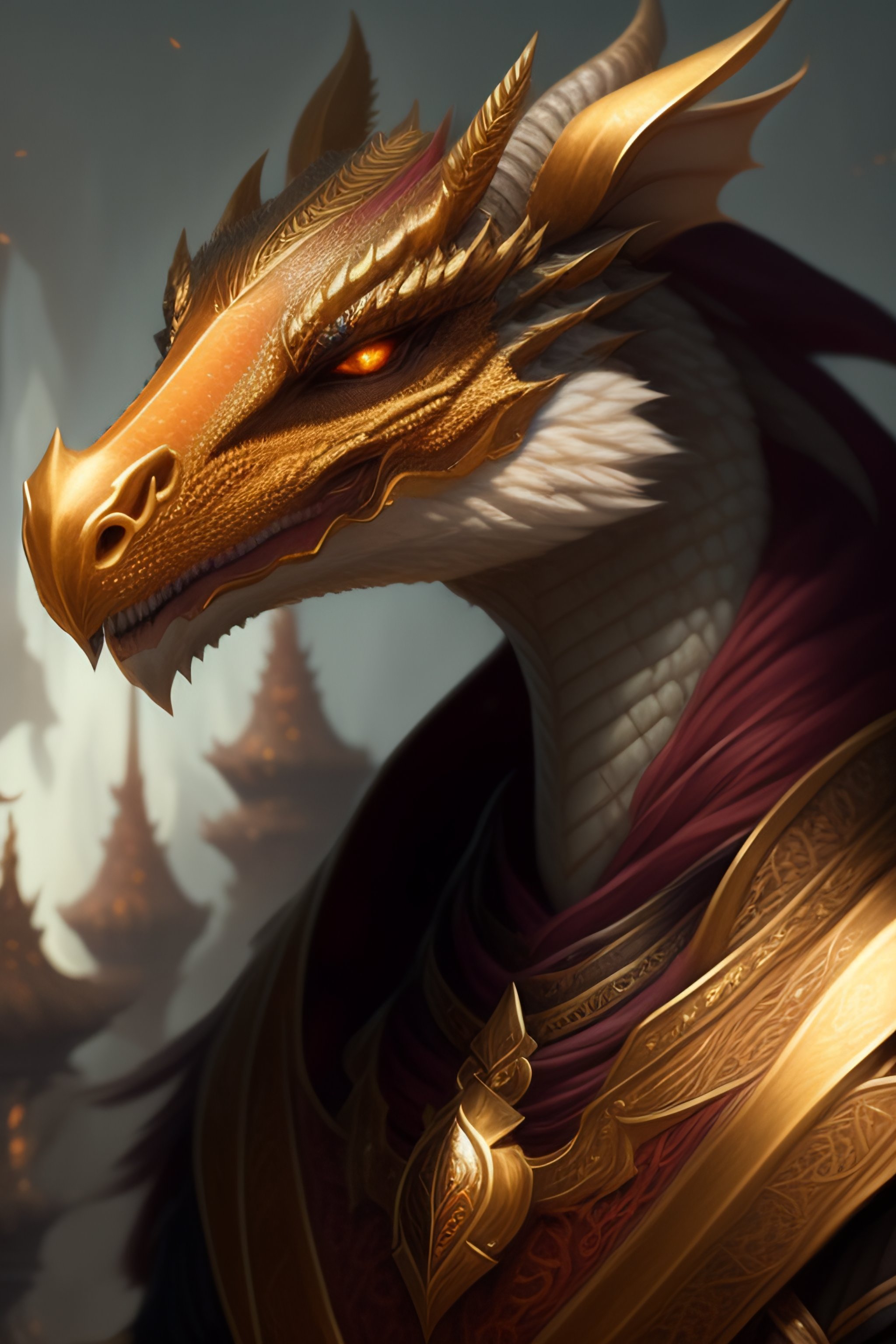 Lexica - A detailed portrait of a 5 headed dragon illustrator, by ...