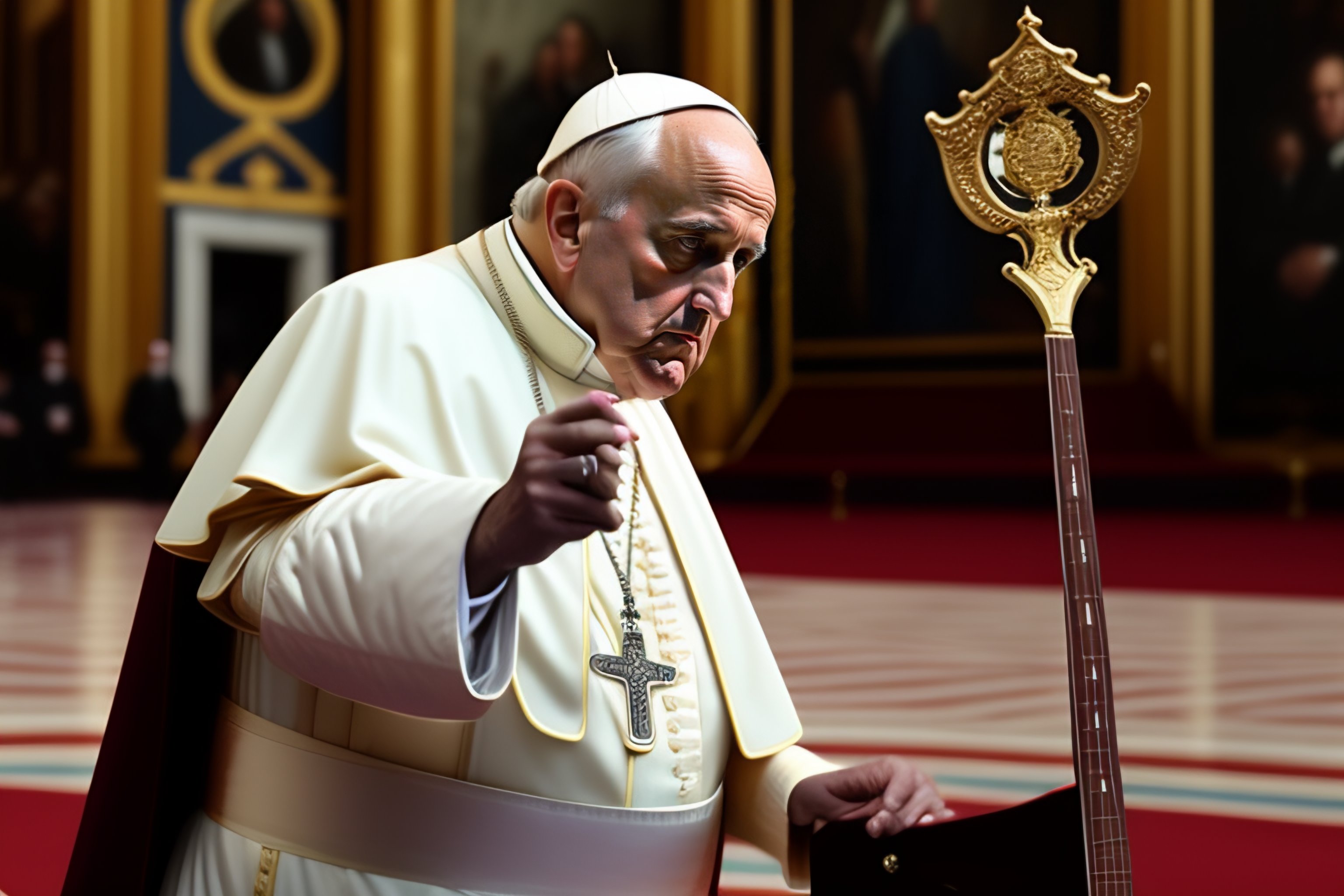 Lexica - Pope playing rock guitar in Vatican