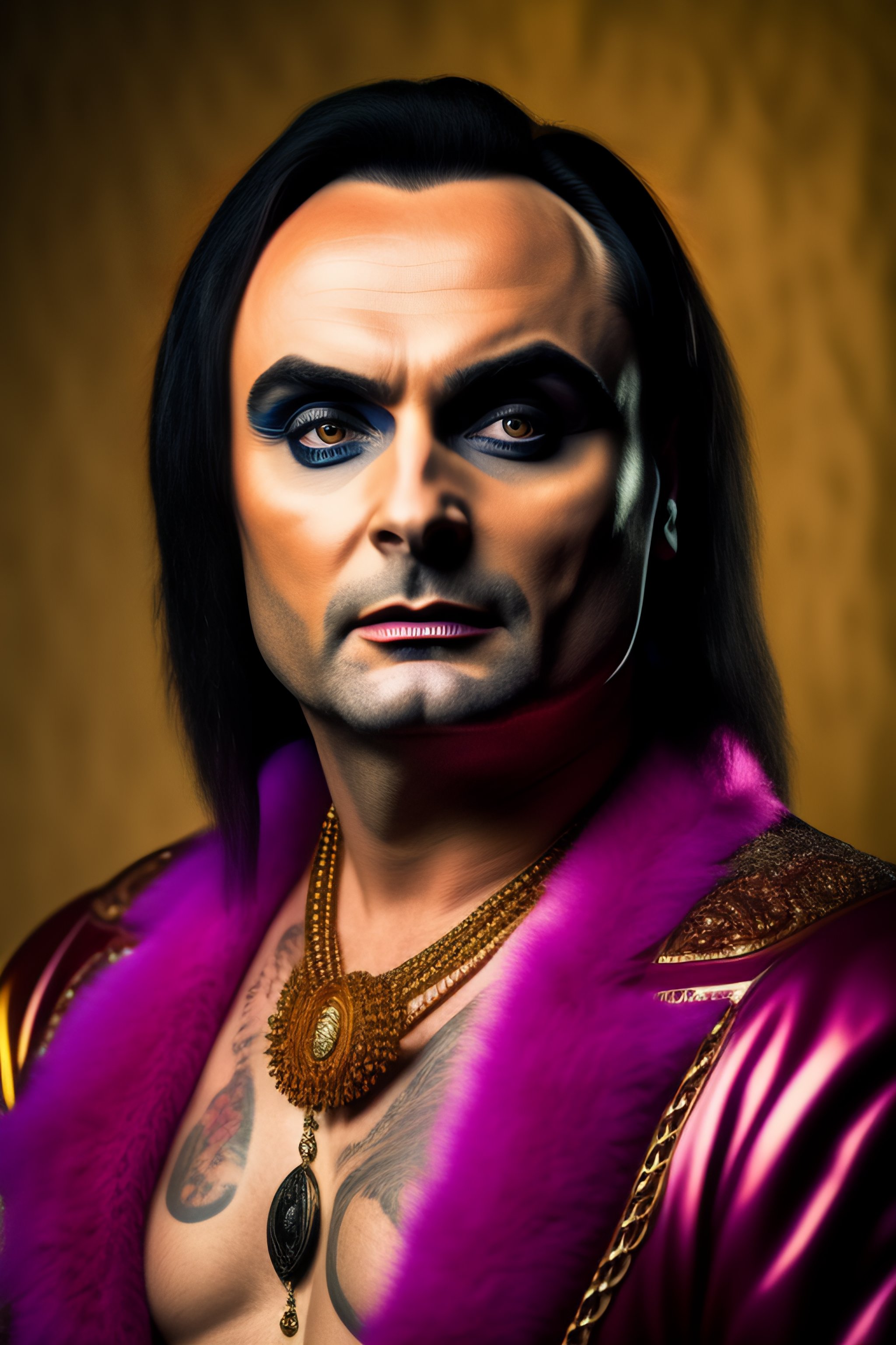 Lexica - (Retro noisy) Full shot color photo of Dani Filth, (((HDR Skin ...