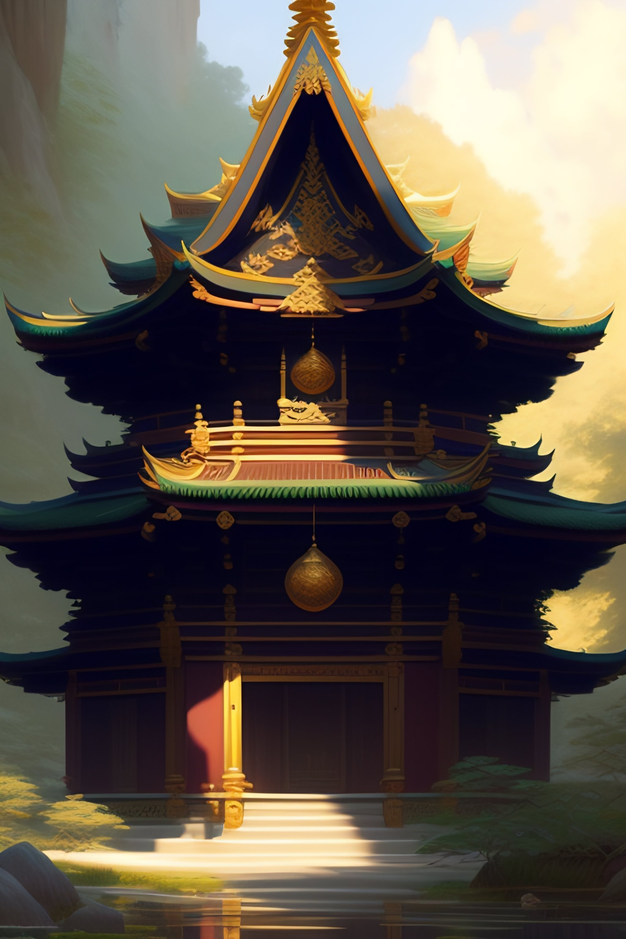 Lexica - Painting of a yokai temple, intricate, elegant, highly ...