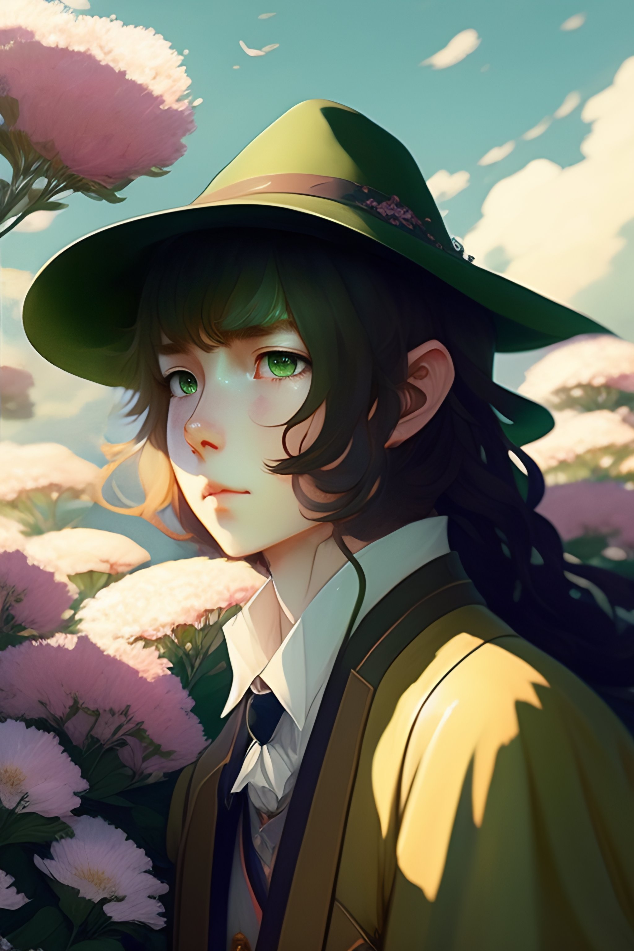 Lexica - Model baroque oil painting snufkin in spring with flowers ...