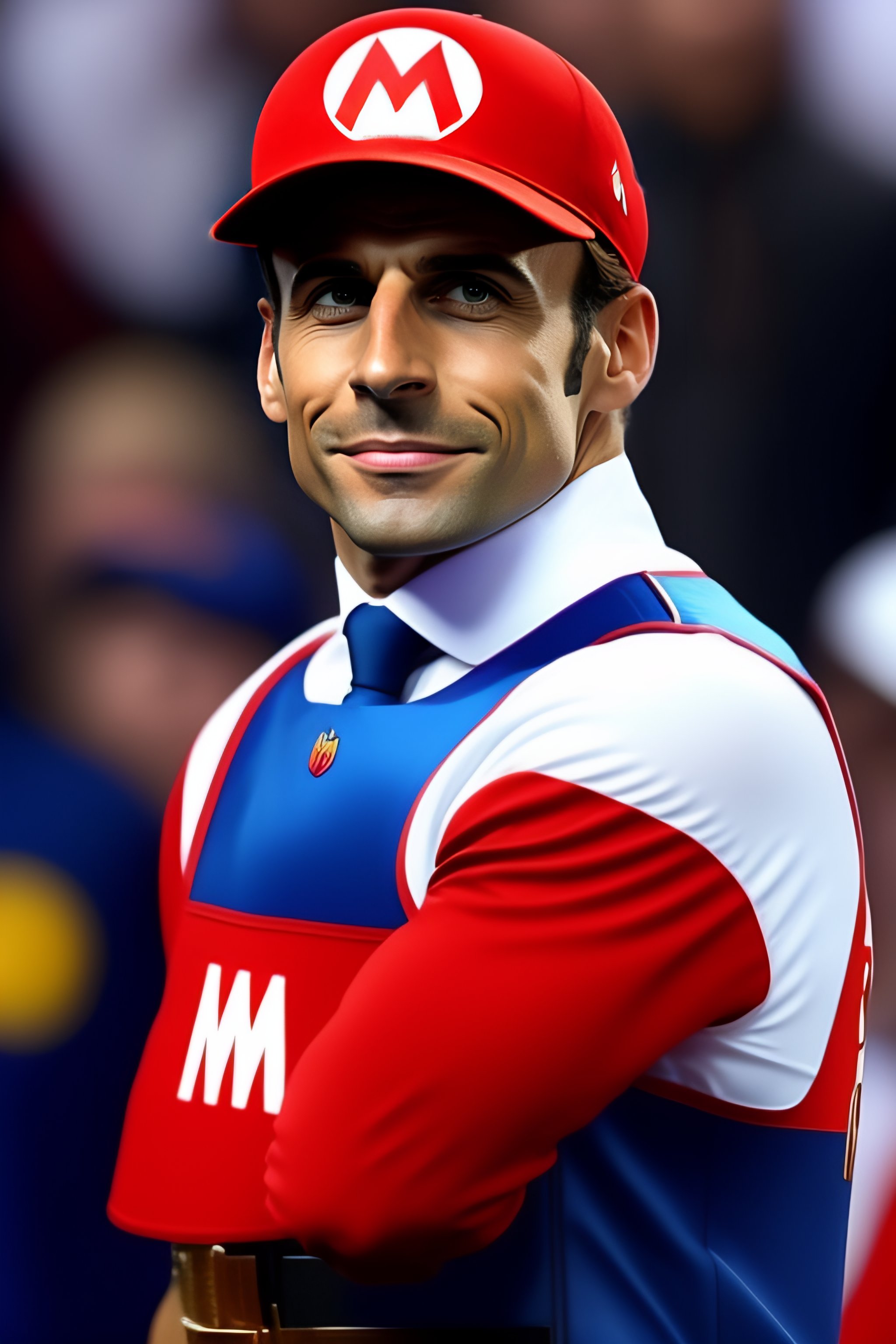 Lexica - Emmanuel macron dressed as mario the nintendo character