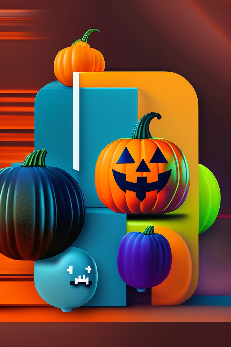 Lexica - Halloween motif with the pumpkin and ghost ,andy Warhol style