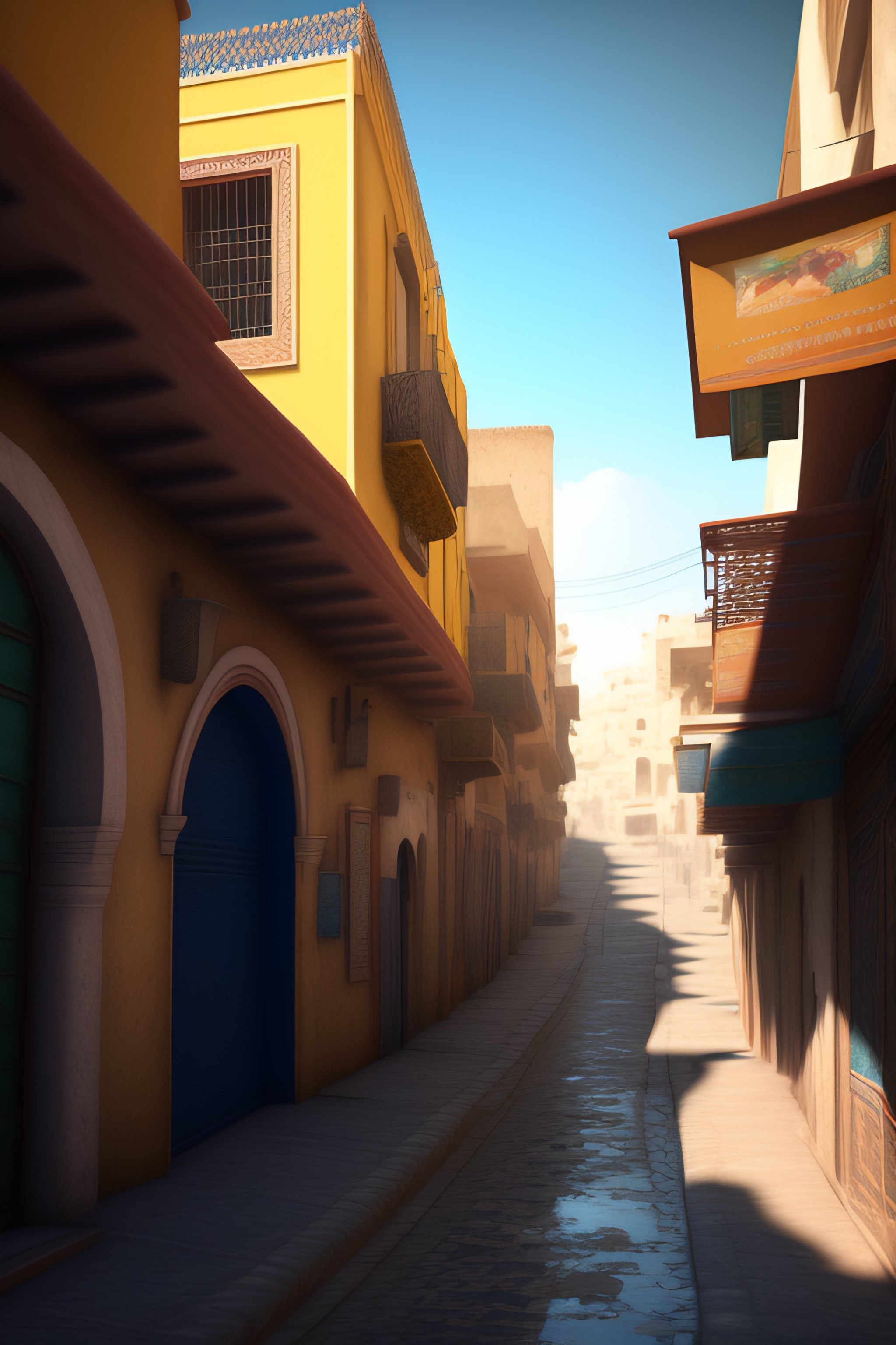 Lexica - Realistic 3d render of street in casbah,algeria,unreal engine ...