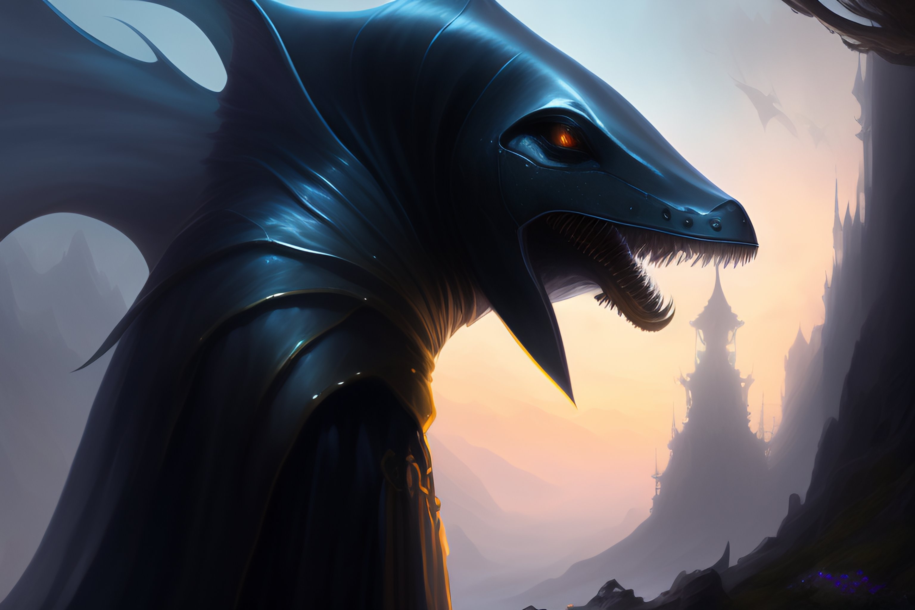 Lexica - Establishing shot of a fantasy spectral anthropomorphic ...