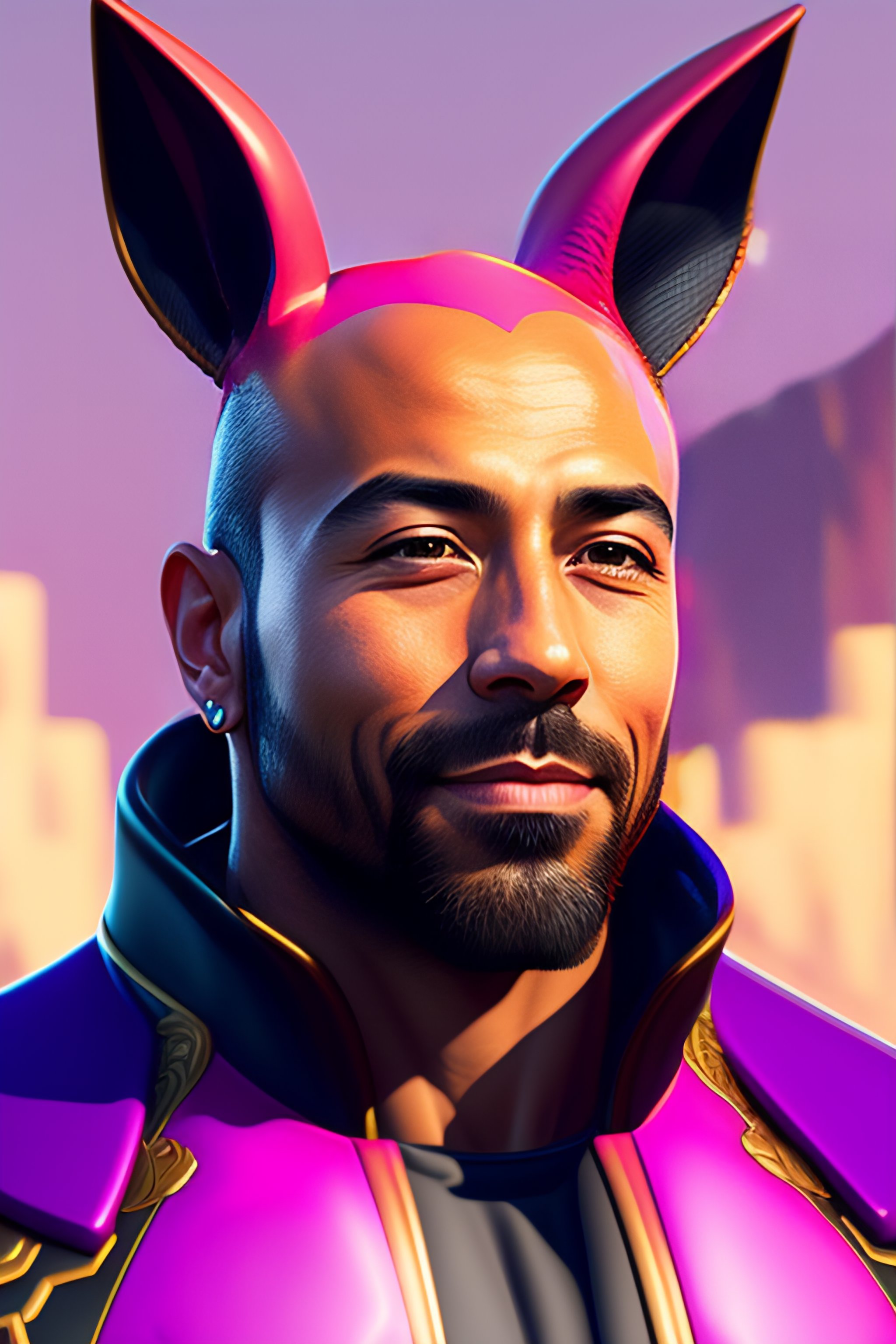 Lexica - Cartoony, happy Joe Rogan portrait painting of a rabbit ...