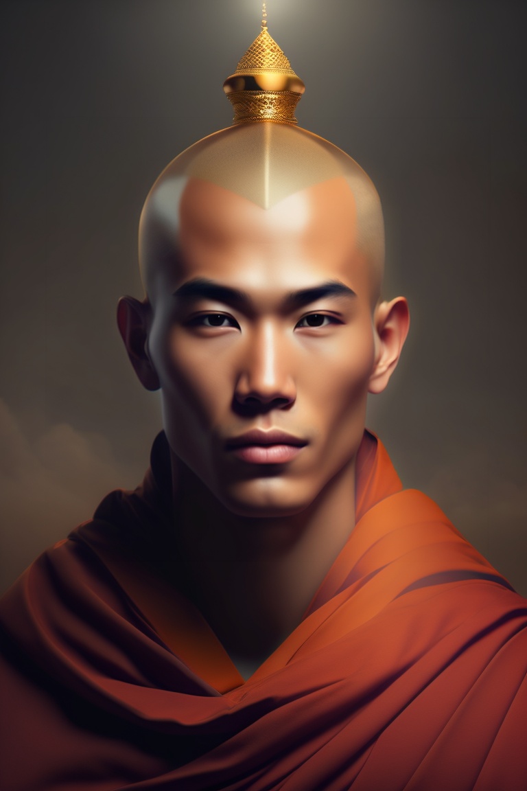 Lexica - A monks front face with enlightened brain, should be ...