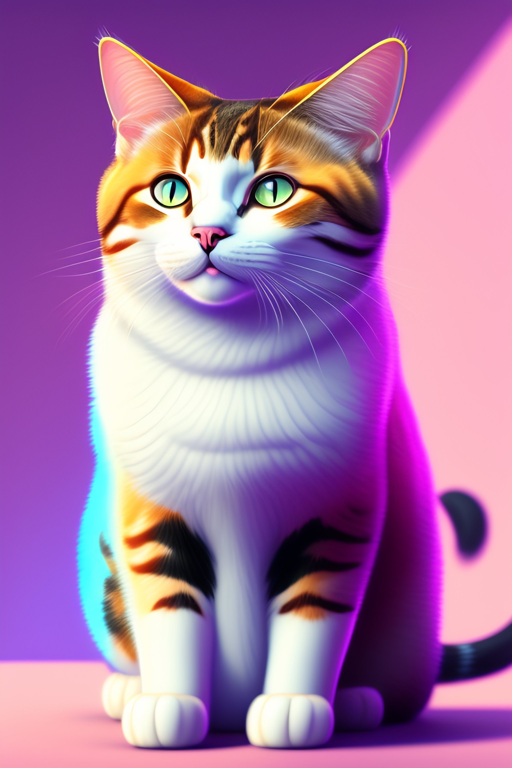 Lexica - A cat with painting on it with a pastel aesthetic, studio ...