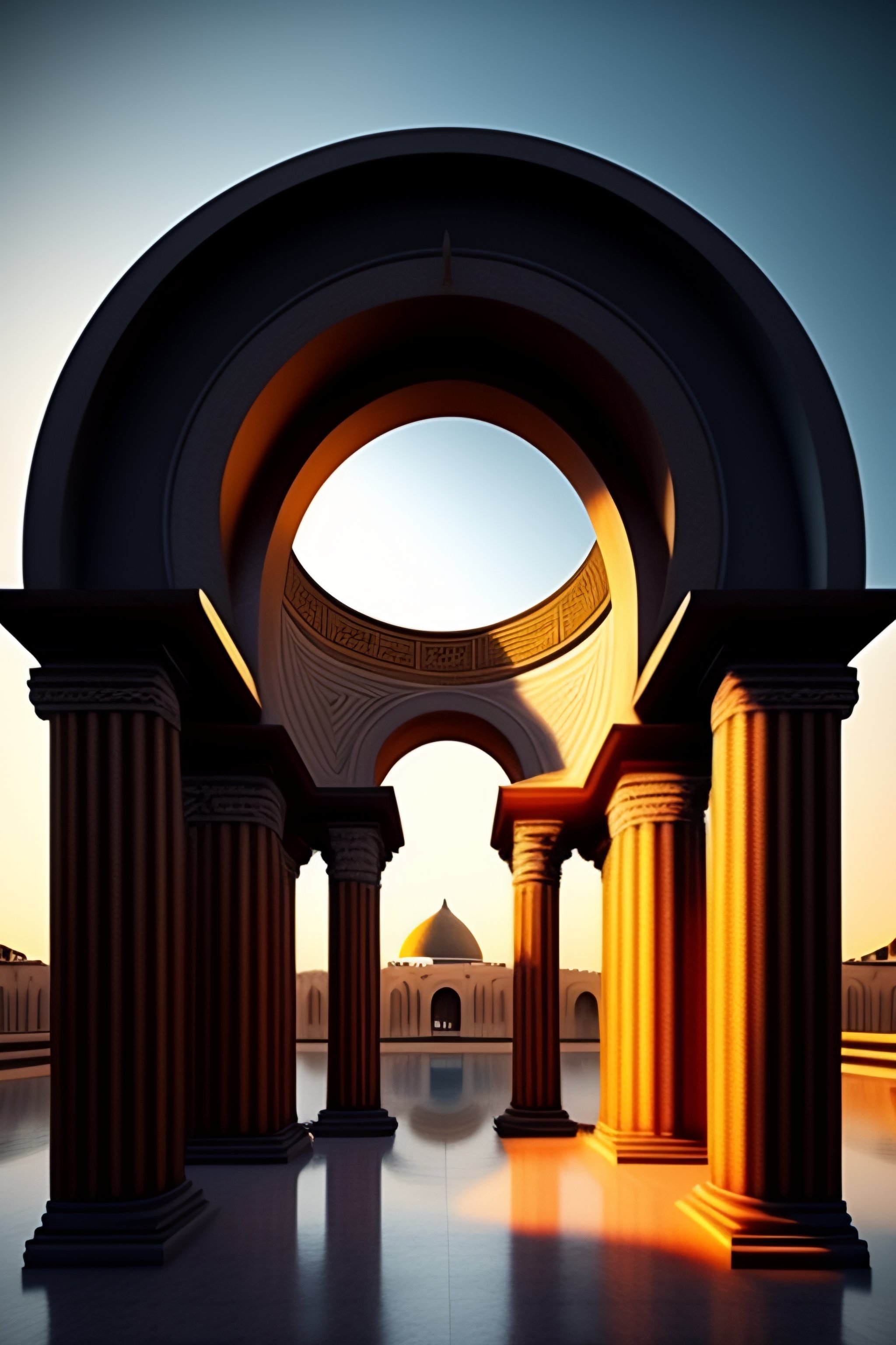 Lexica - Circular temple with horseshoe arches style mosque of cordoba ...