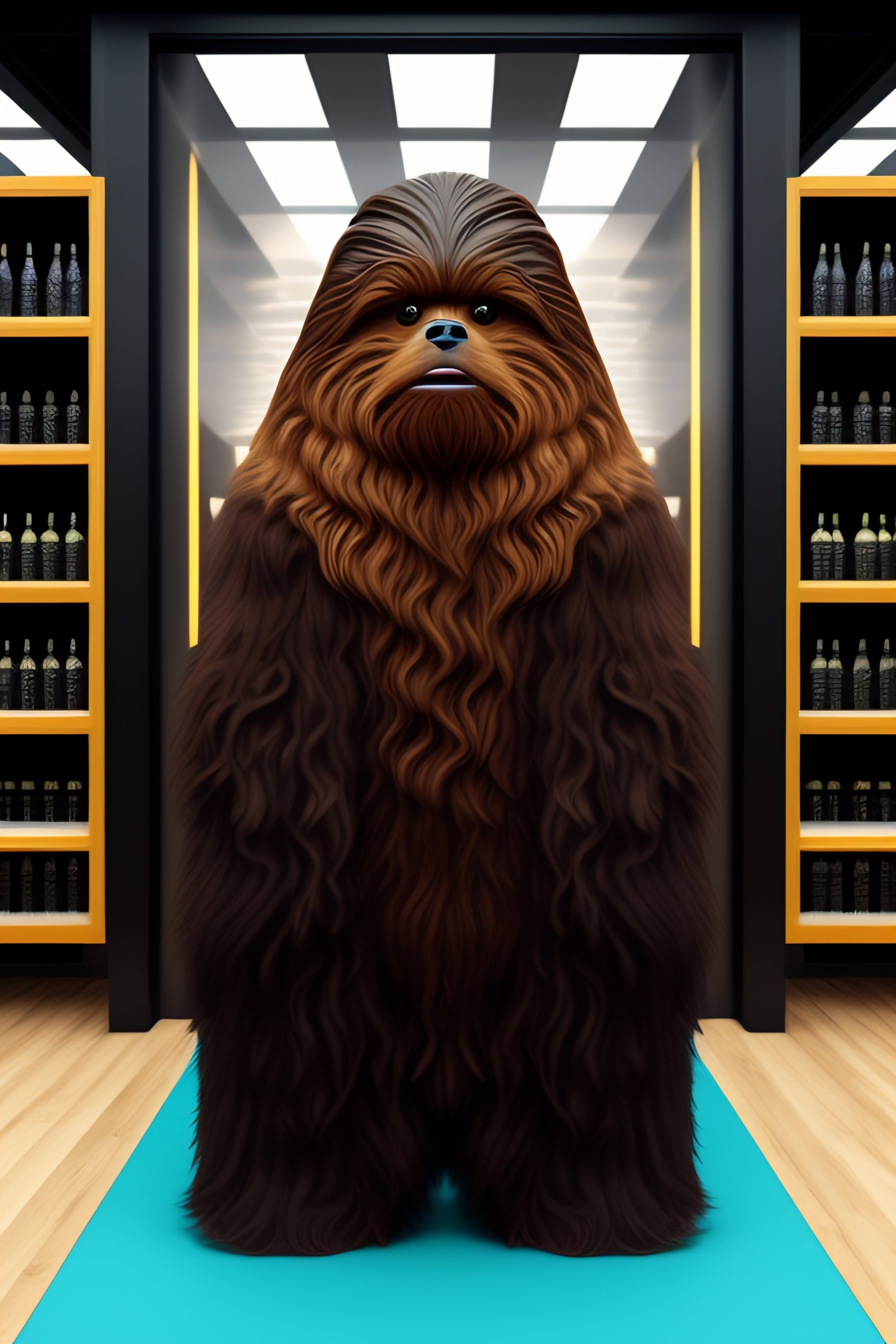 Lexica - Digital art of a distopian Chewbacca of mad max inside a ...