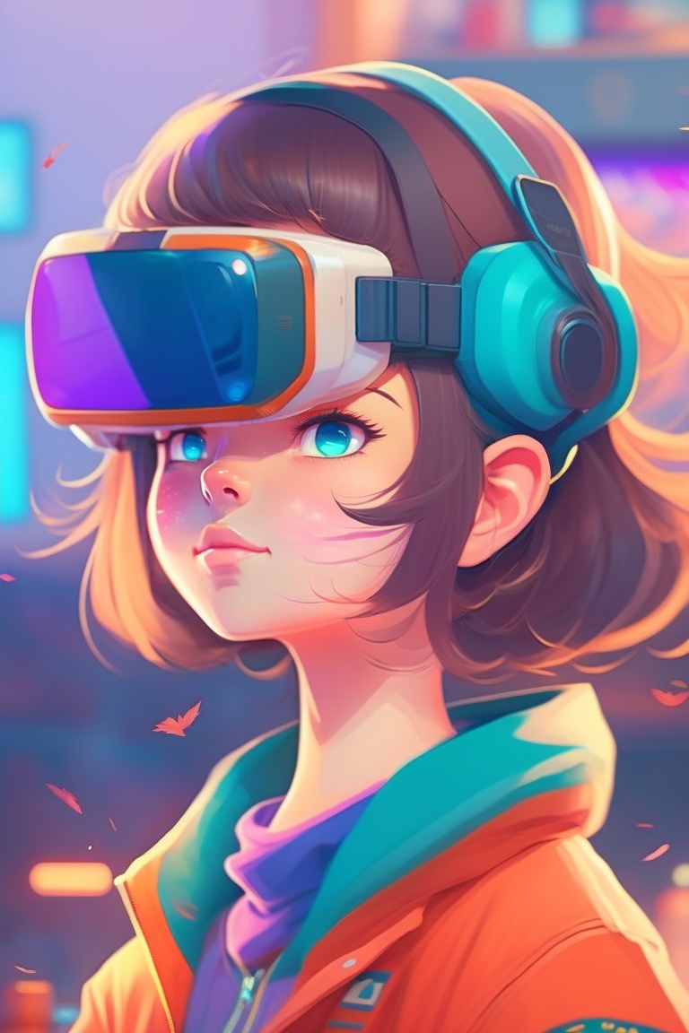 Lexica - Girl with vr headset, style of studio ghibli, akira toriyama, james gilleard, spirited ...