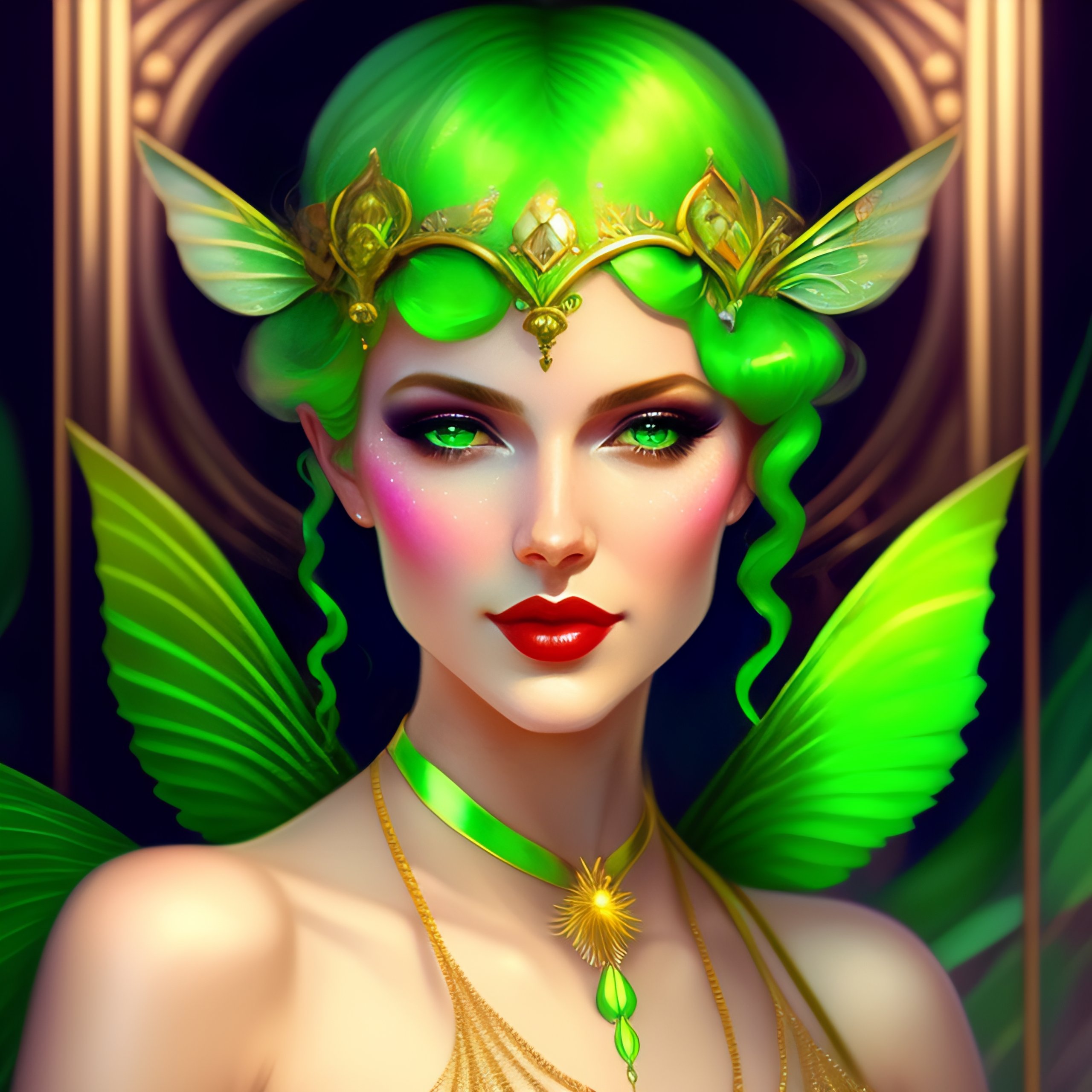 Lexica - Portrait of fairy flapper holding an absinthe glass, art deco ...