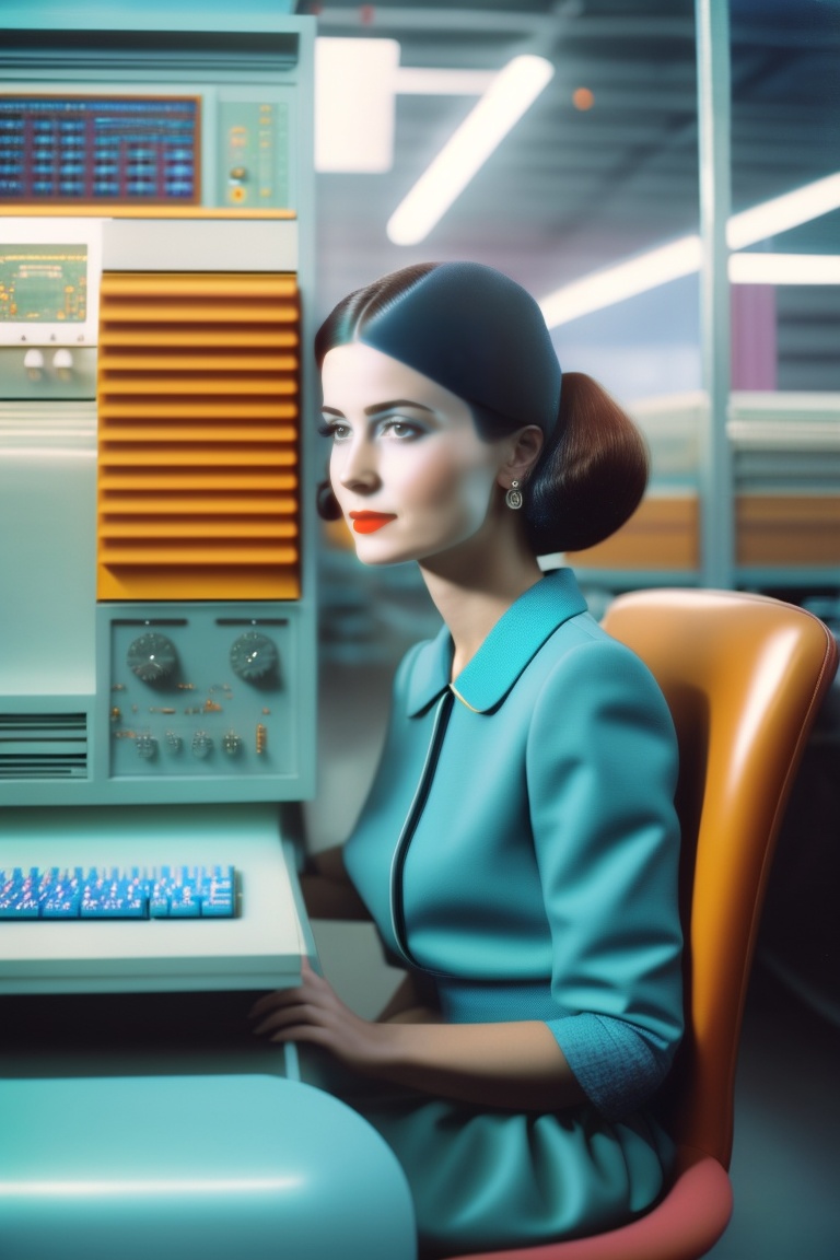 Lexica - A Soviet girl sitting in a chair in front of a colorful soviet ...
