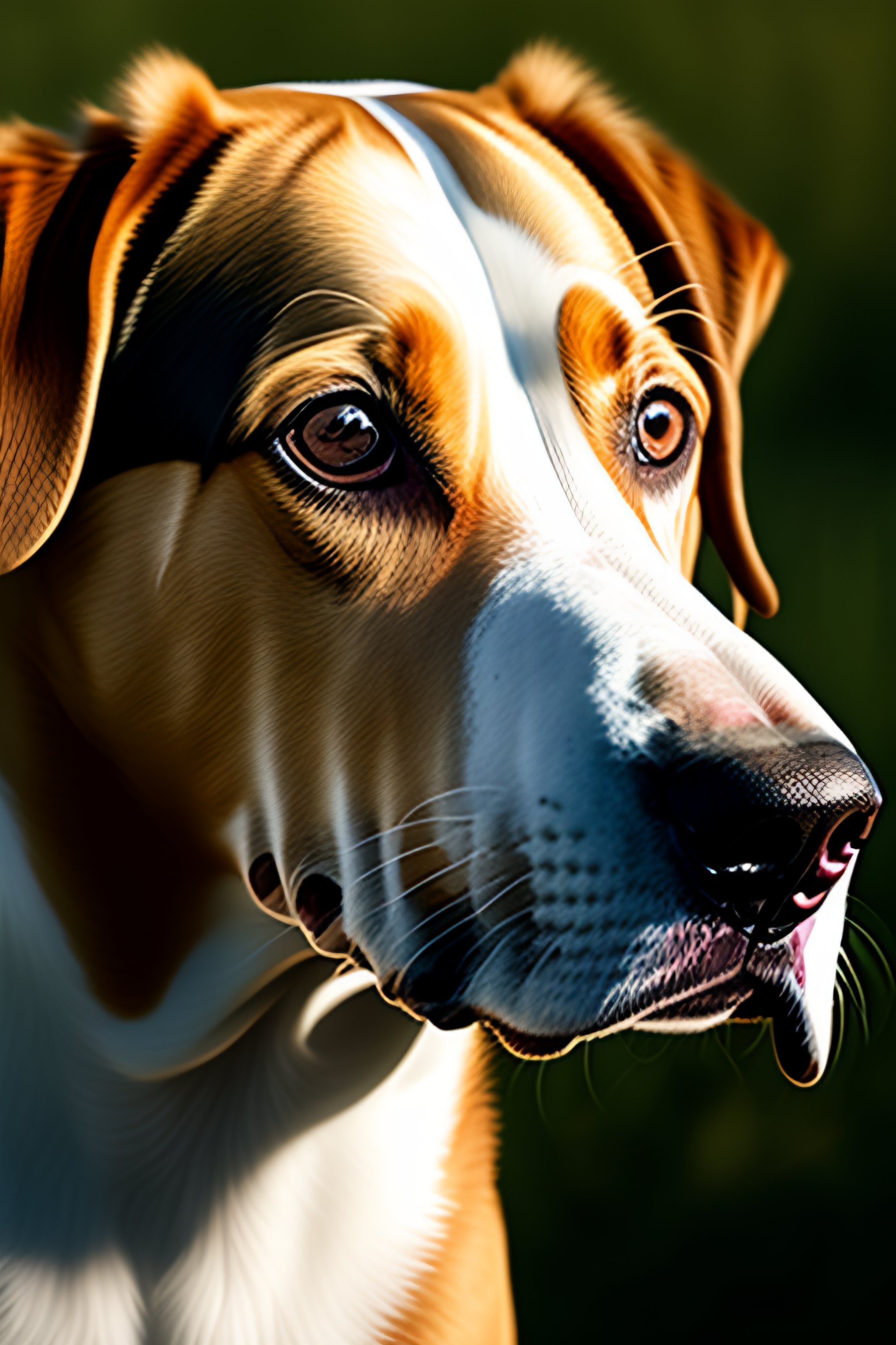 Lexica - Dog named Ollie, Beagle, White snout, Large judging eyes