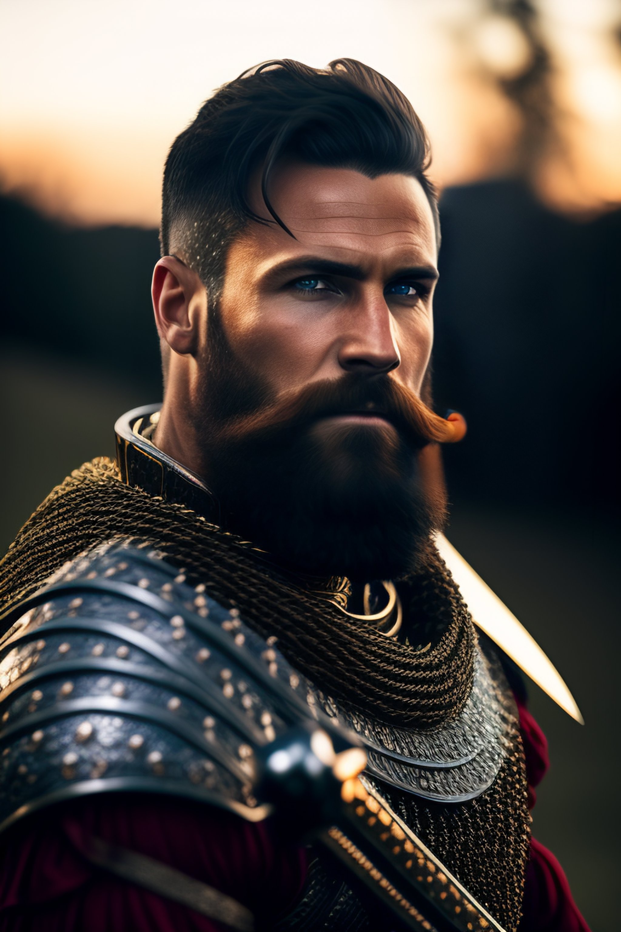 Lexica - 30 years, male, haunted, short beard, andreas pietschmann, tired eyes, fighter wearing ...