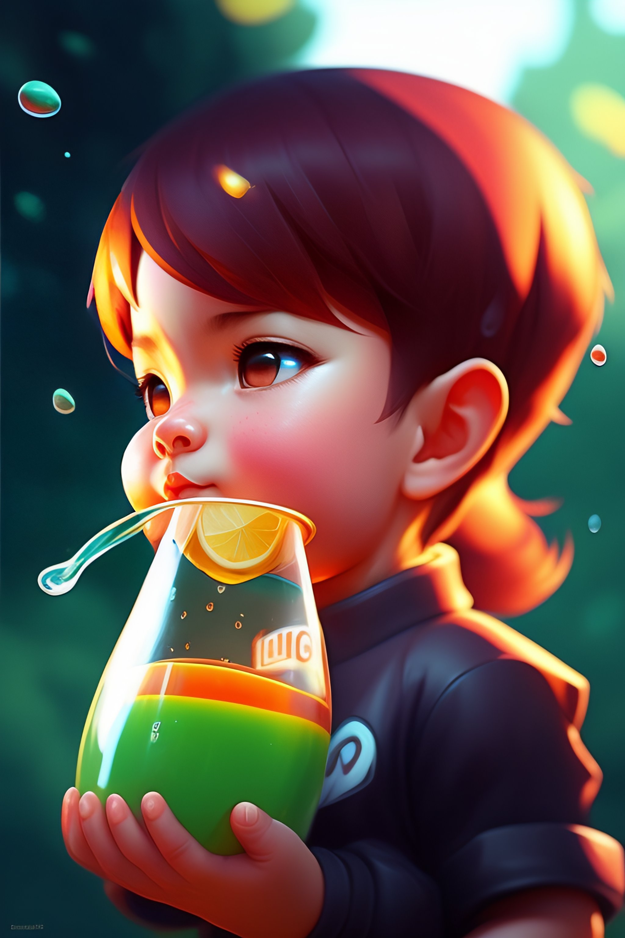 Lexica - Baby drinking juice art heartstone Video game icon, official ...