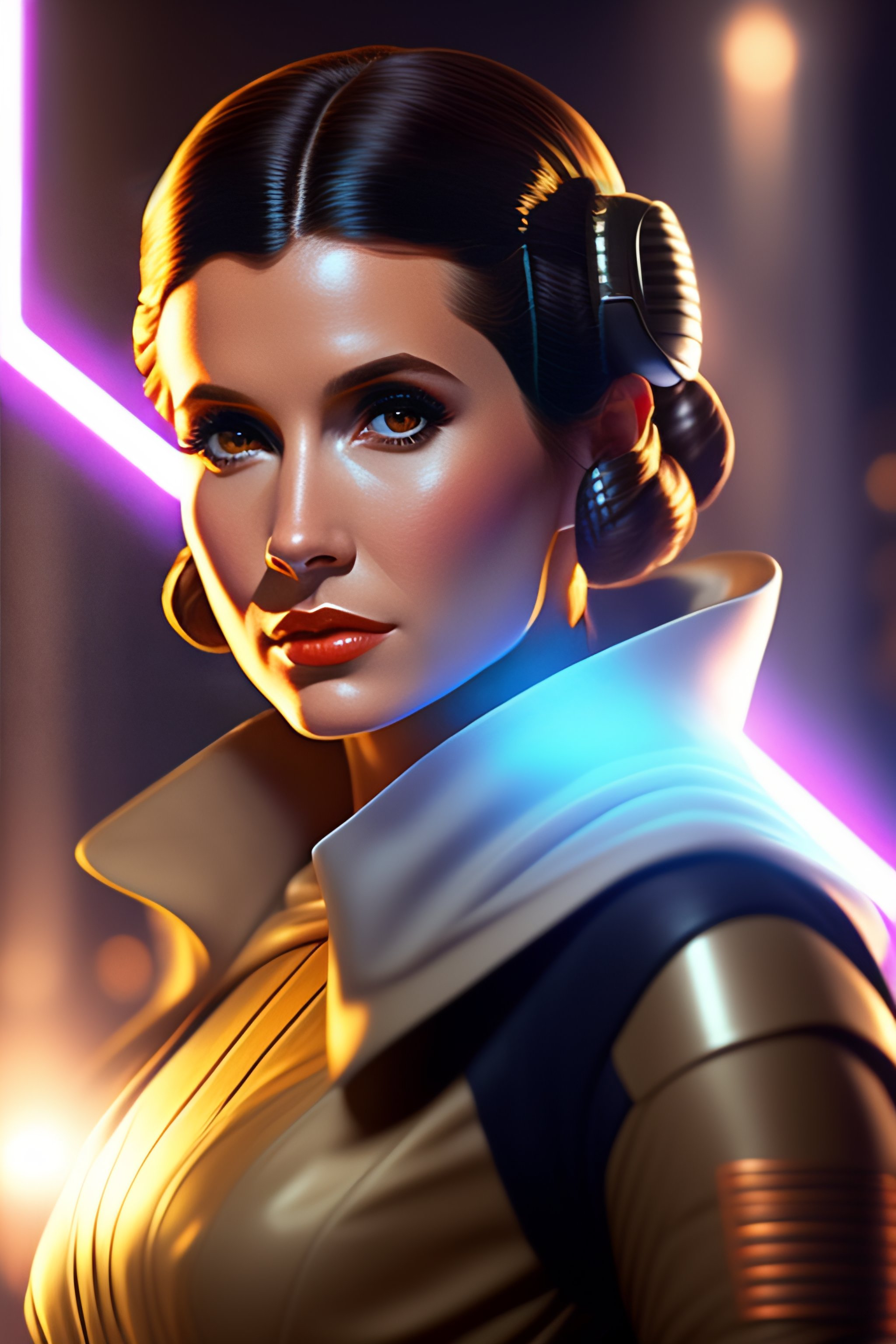 Lexica - Princess leia as young jedi woman with a blaster, Star wars ...