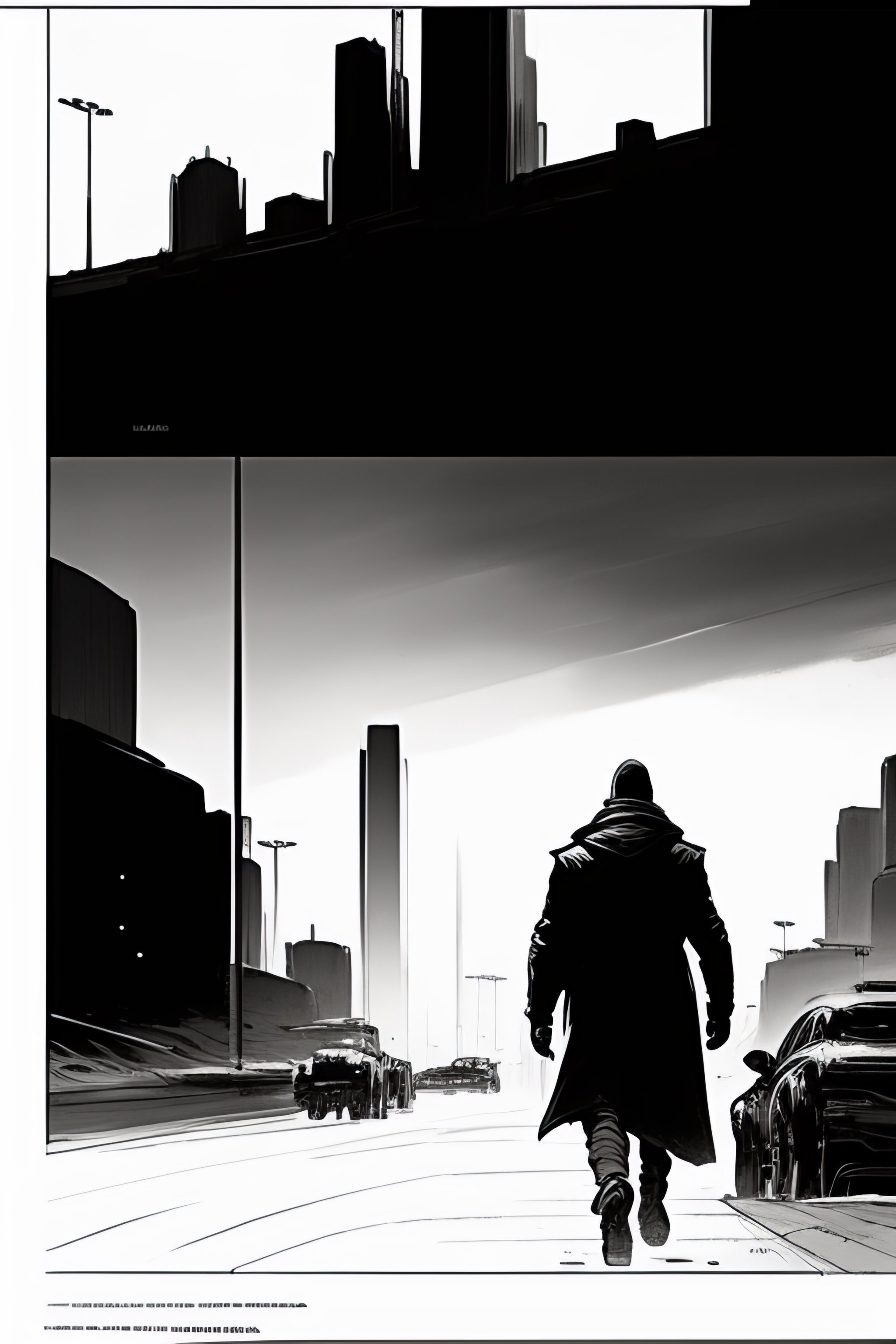 Lexica - Storyboard by gabriel hardman , a man run looking behind ...