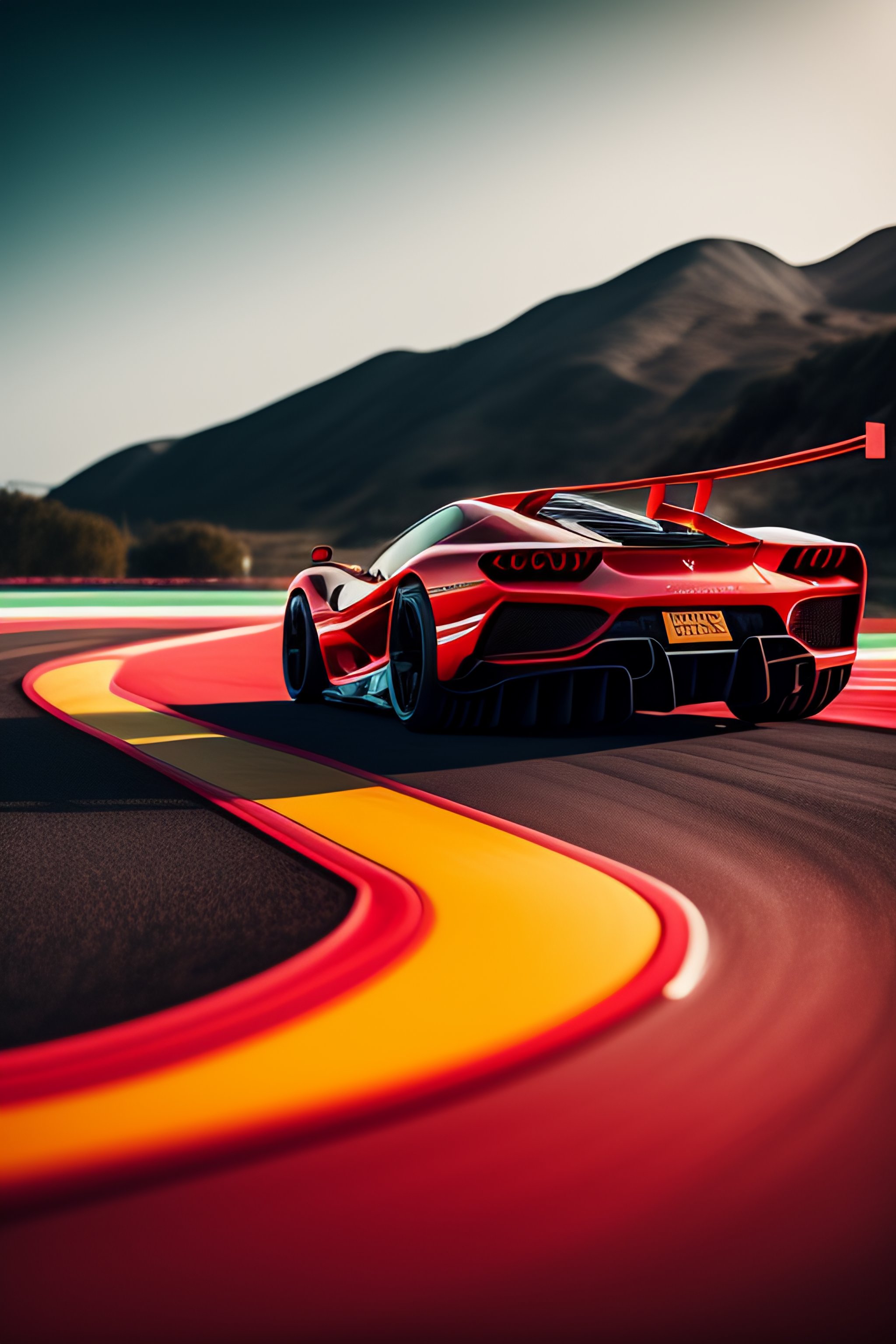 Lexica - A red Ferrari on a futuristic race track