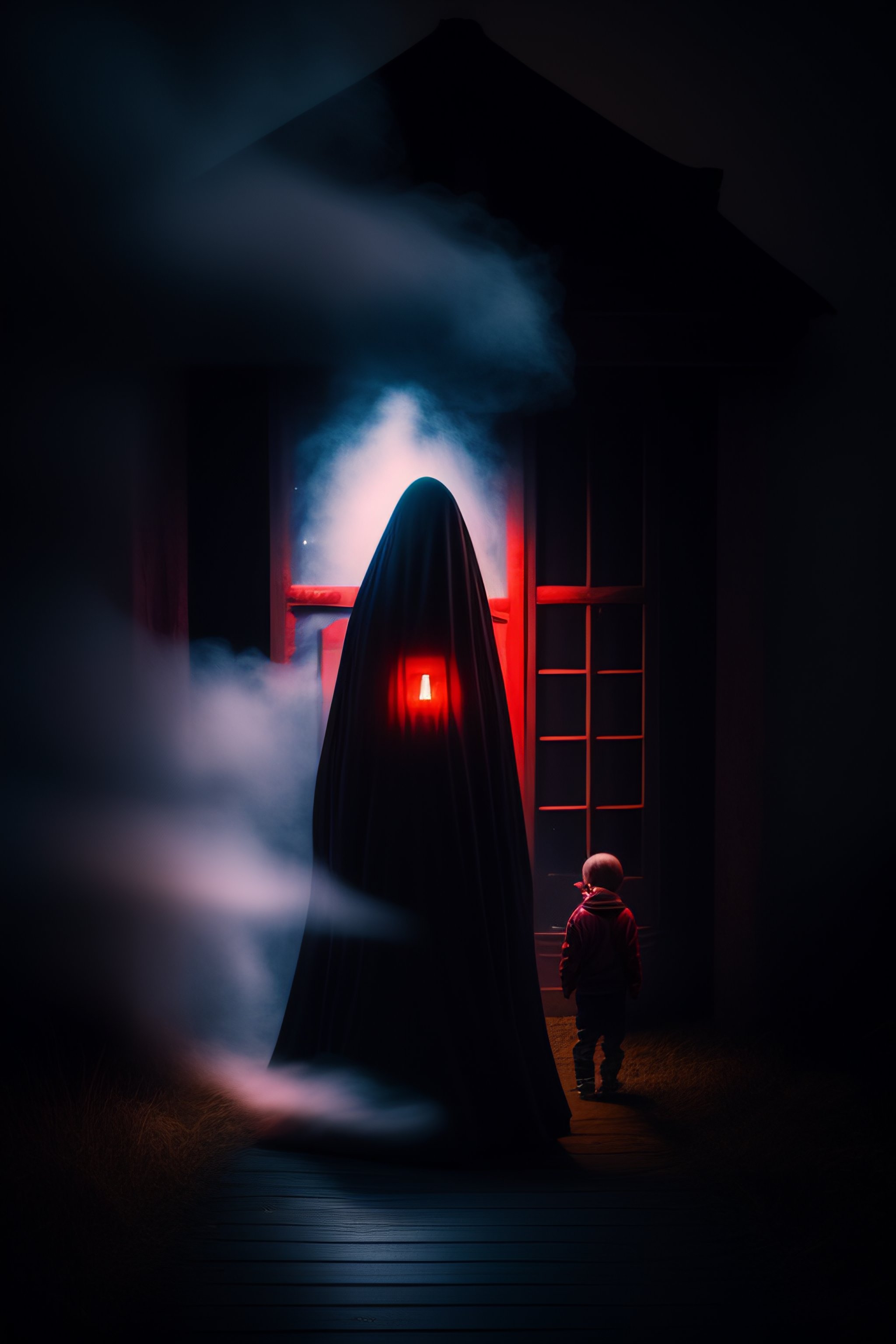 Lexica - Creepy ghost with thousand eyes in the faces, full of blood ...