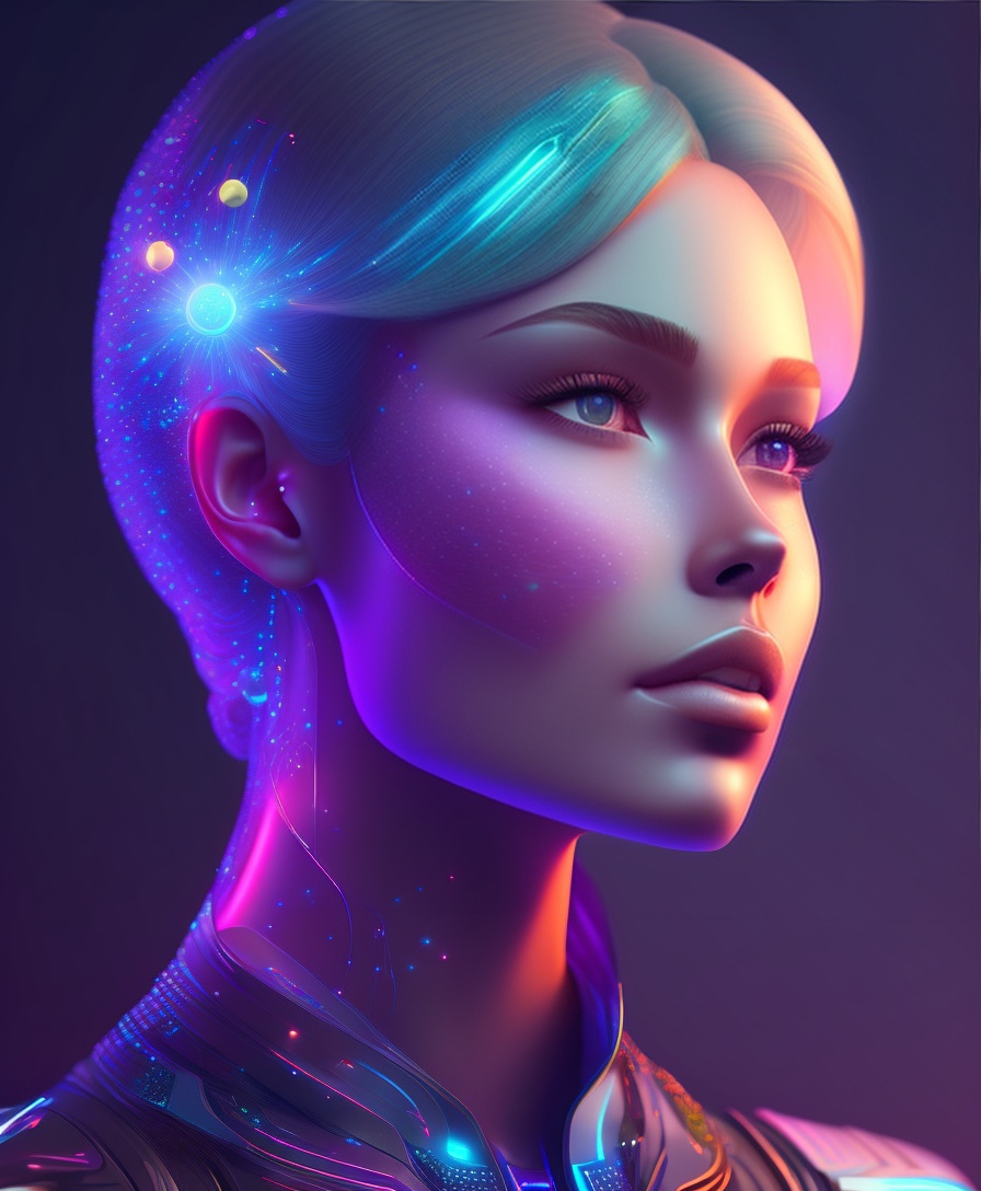 Lexica - Futuristic Ai and human friendly interaction . 3d flat ...