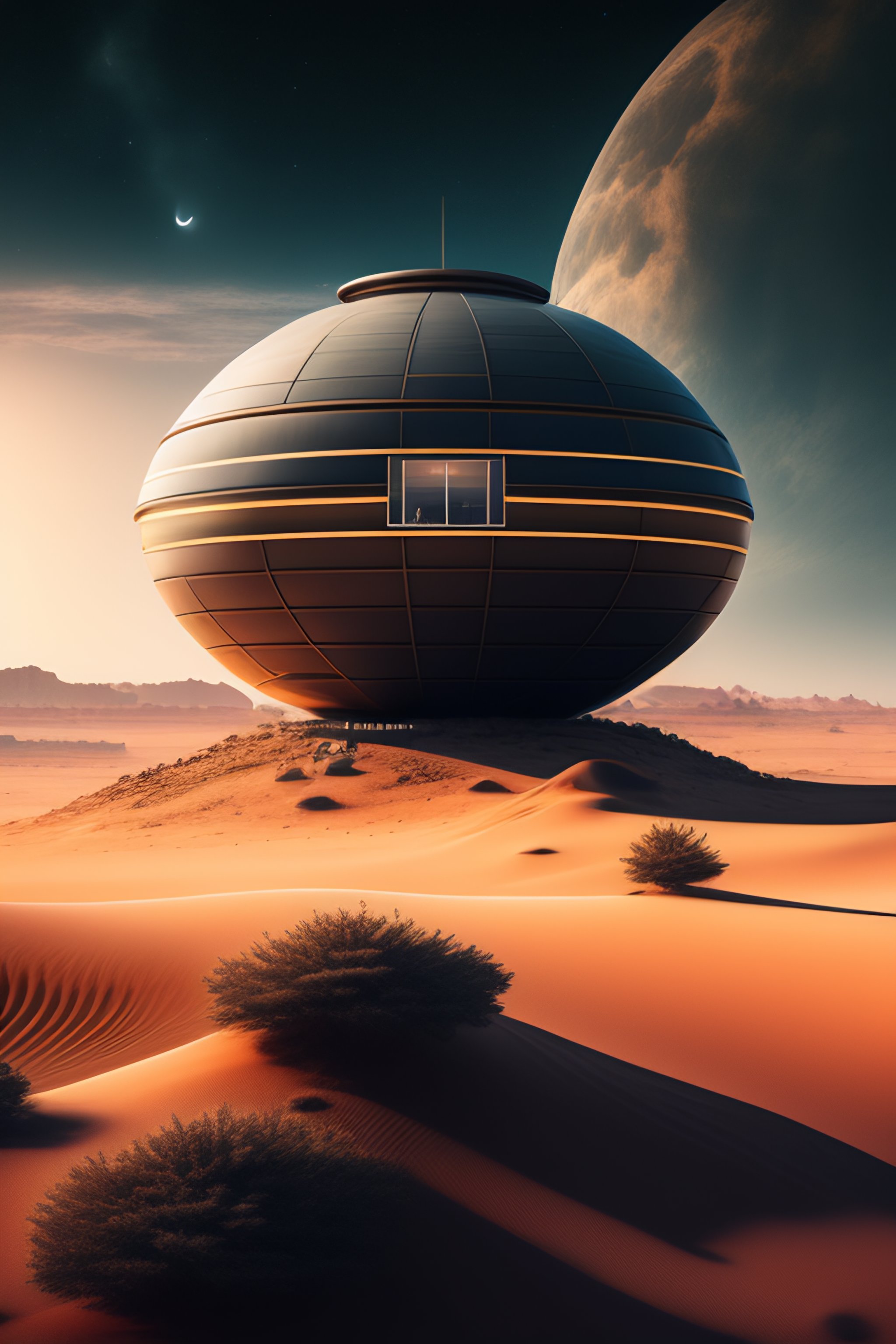 Lexica - A house in space in front of a desolate wasteland