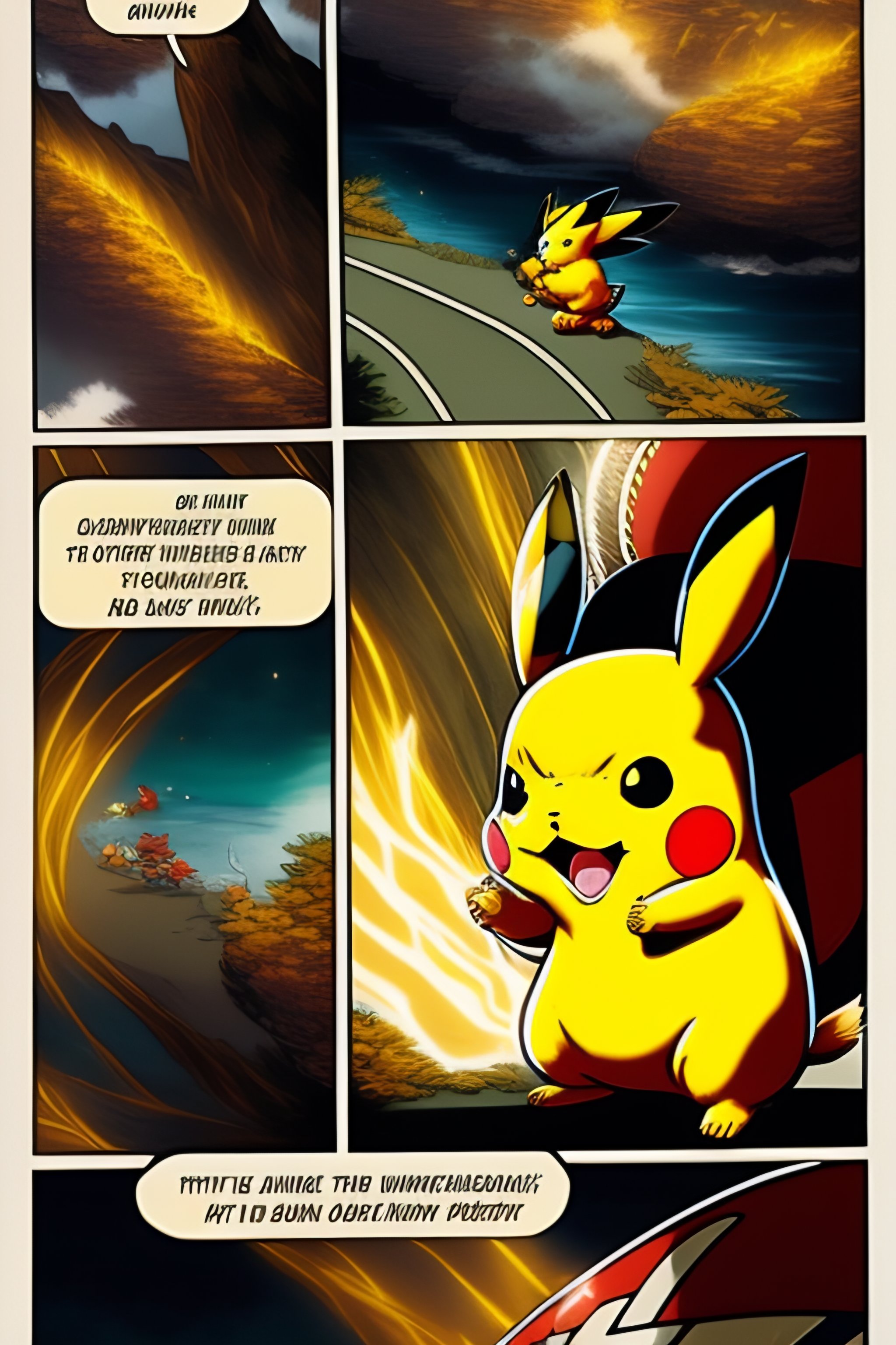 Lexica - The fourth panel could show Pikachu using its thunderbolt ...