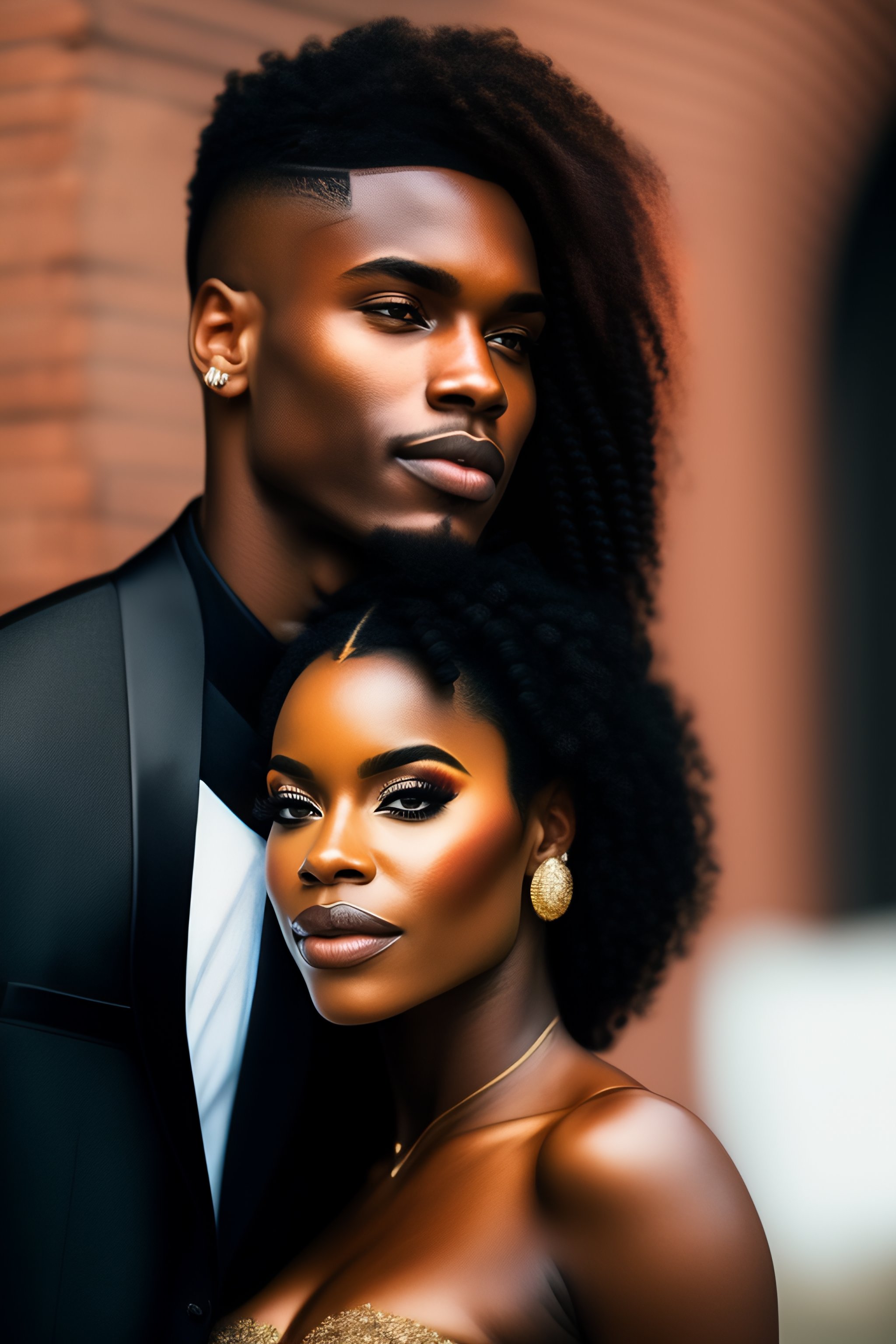 Lexica - Young black couple dressed in black