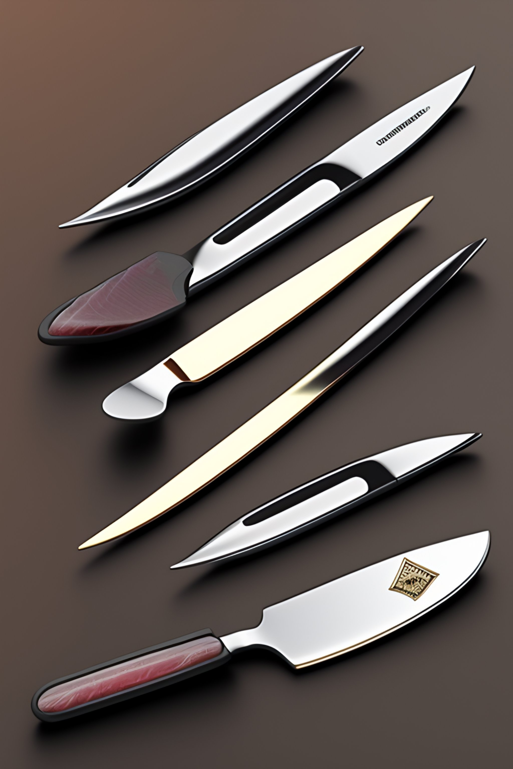 Lexica - Steak knives from the future as a cad drawing