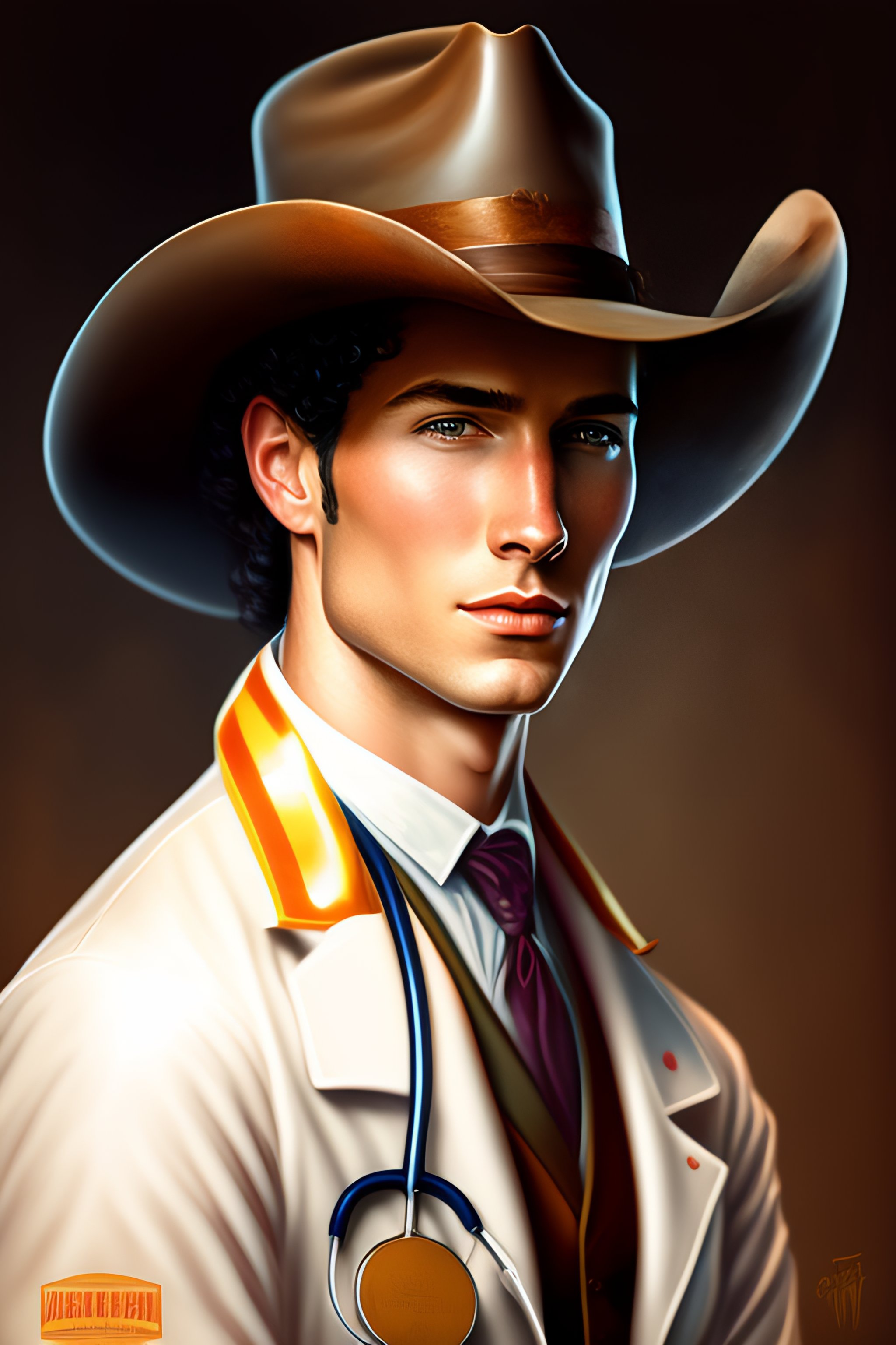 Lexica - Rich american doctor cowboy 30 years old pale man from ...