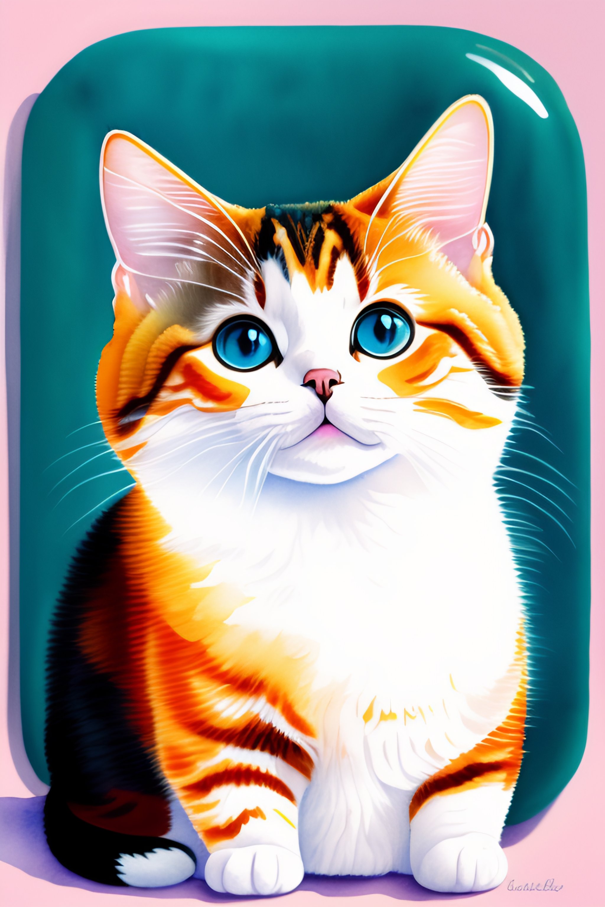 Lexica - Watercolor clipart, cute adorable cat, white background ...