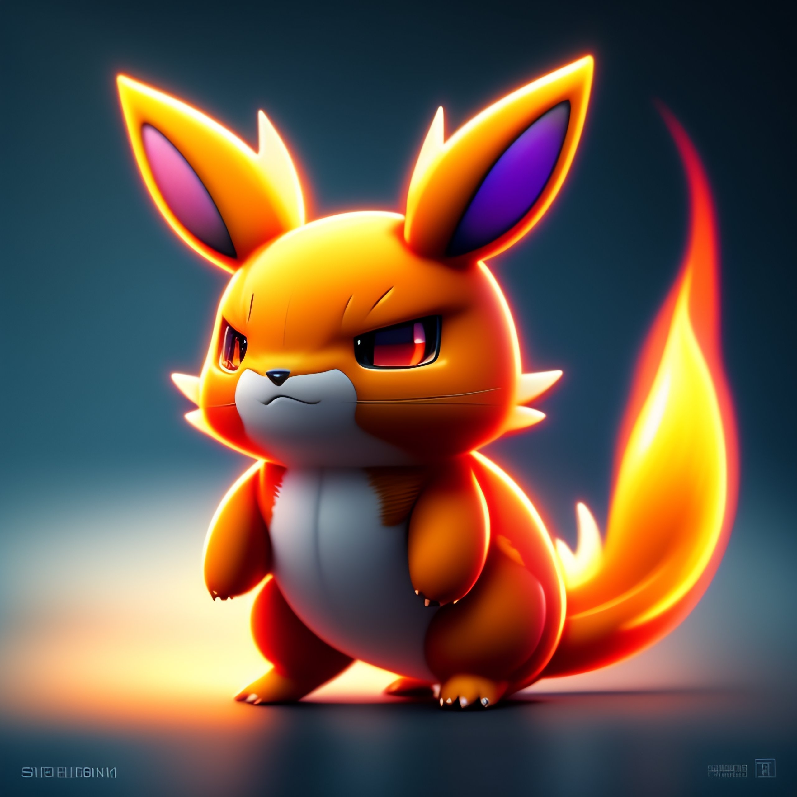 Lexica - A futuristic pokemon, fire, legendary, cute, really cute, cozy ...