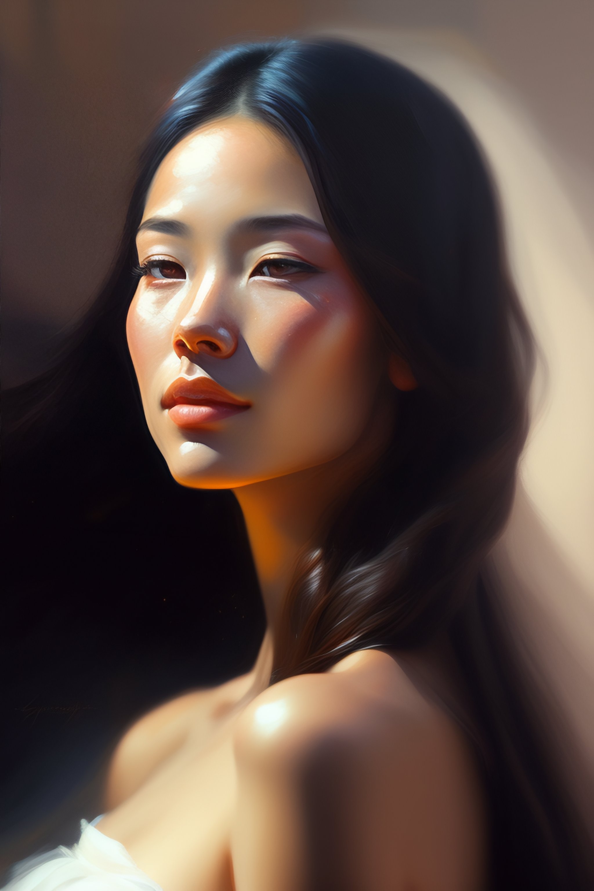 Lexica - Rough loose , concept art oil painting, portrait ethereal by Jama Jurabaev, extremely ...