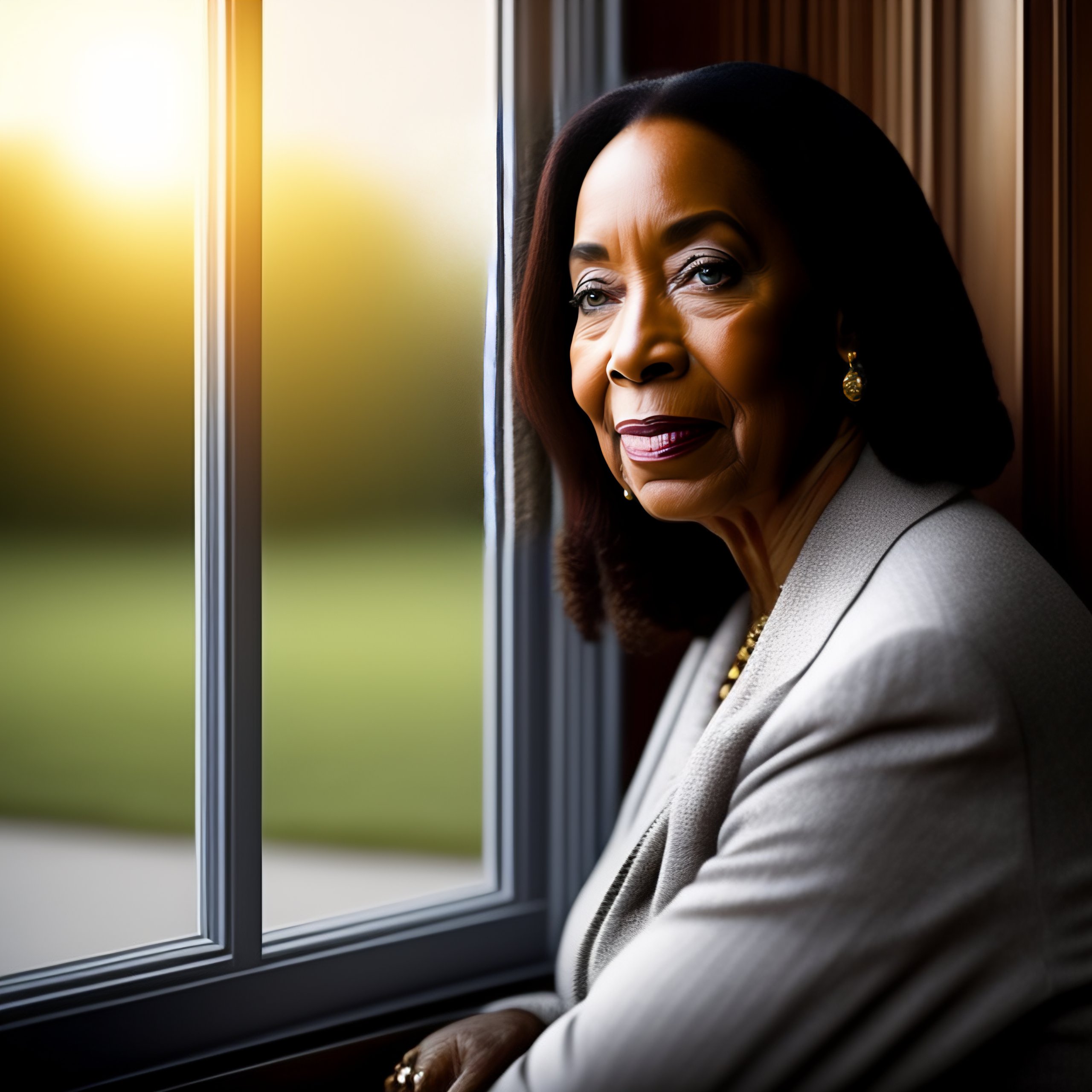 Lexica - Patricia bath looking through a glass window in a house