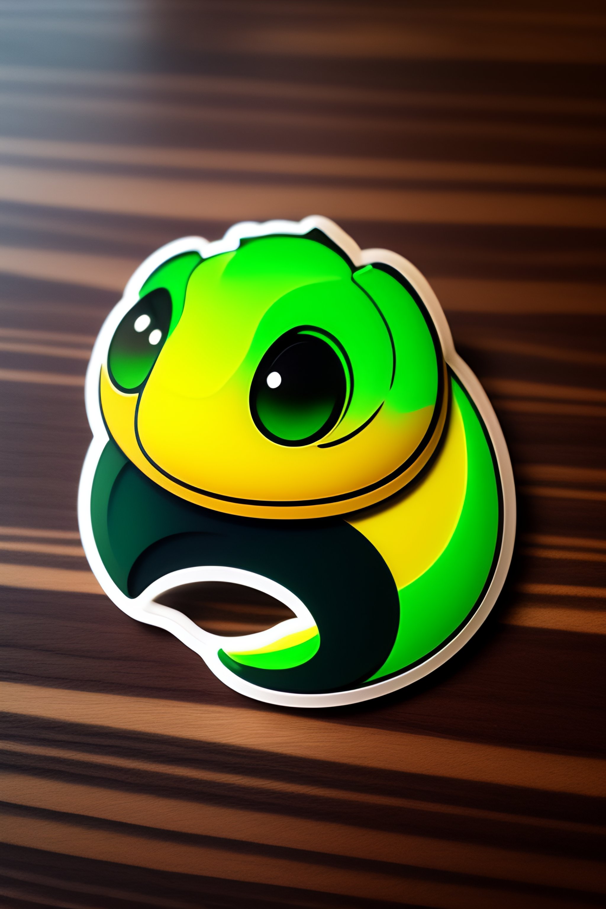 Lexica - A die cut sticker of a cute snake with big sad eyes in the ...