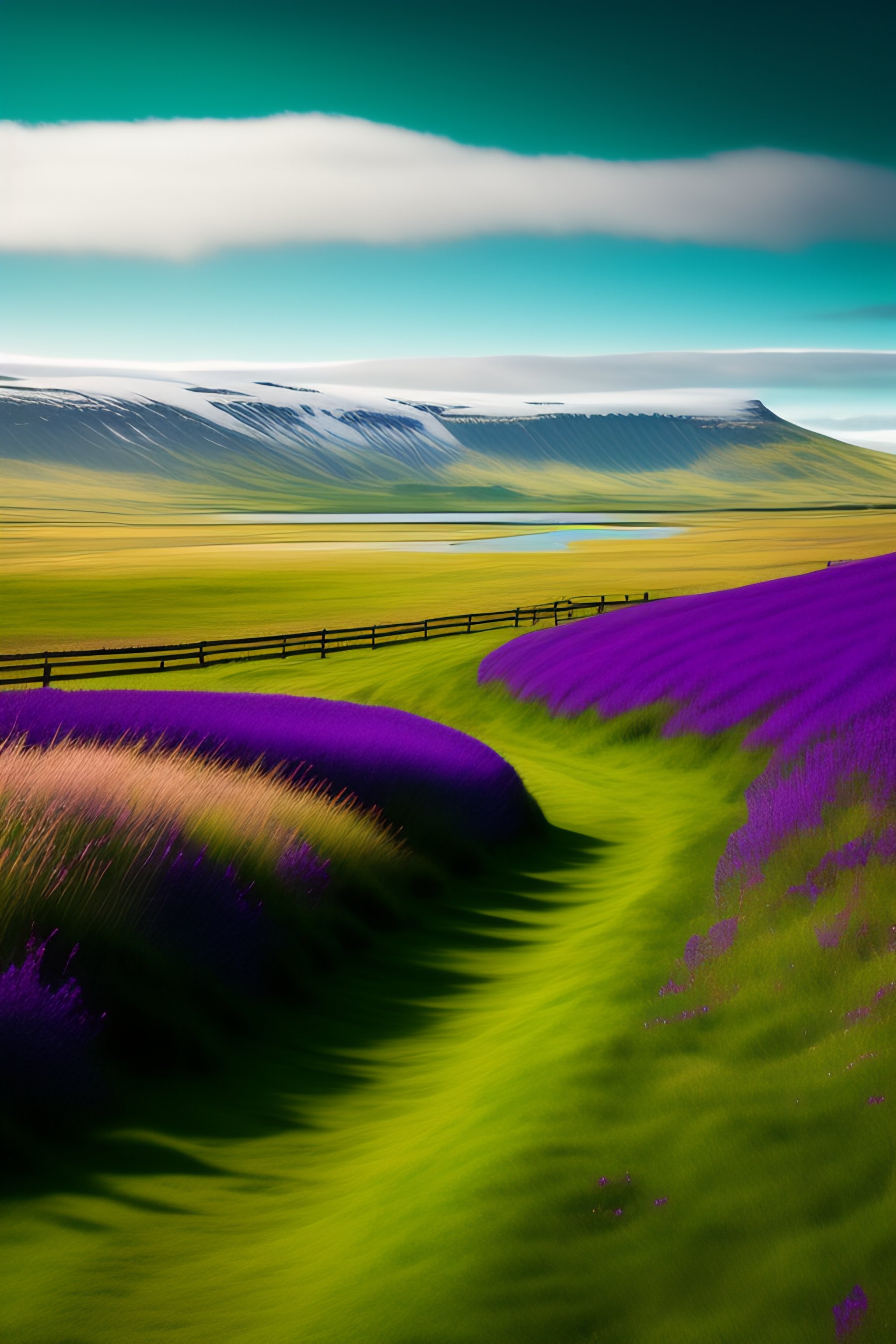 Lexica - Rural Iceland pastoral, green grass, sunny day, pastel colors ...