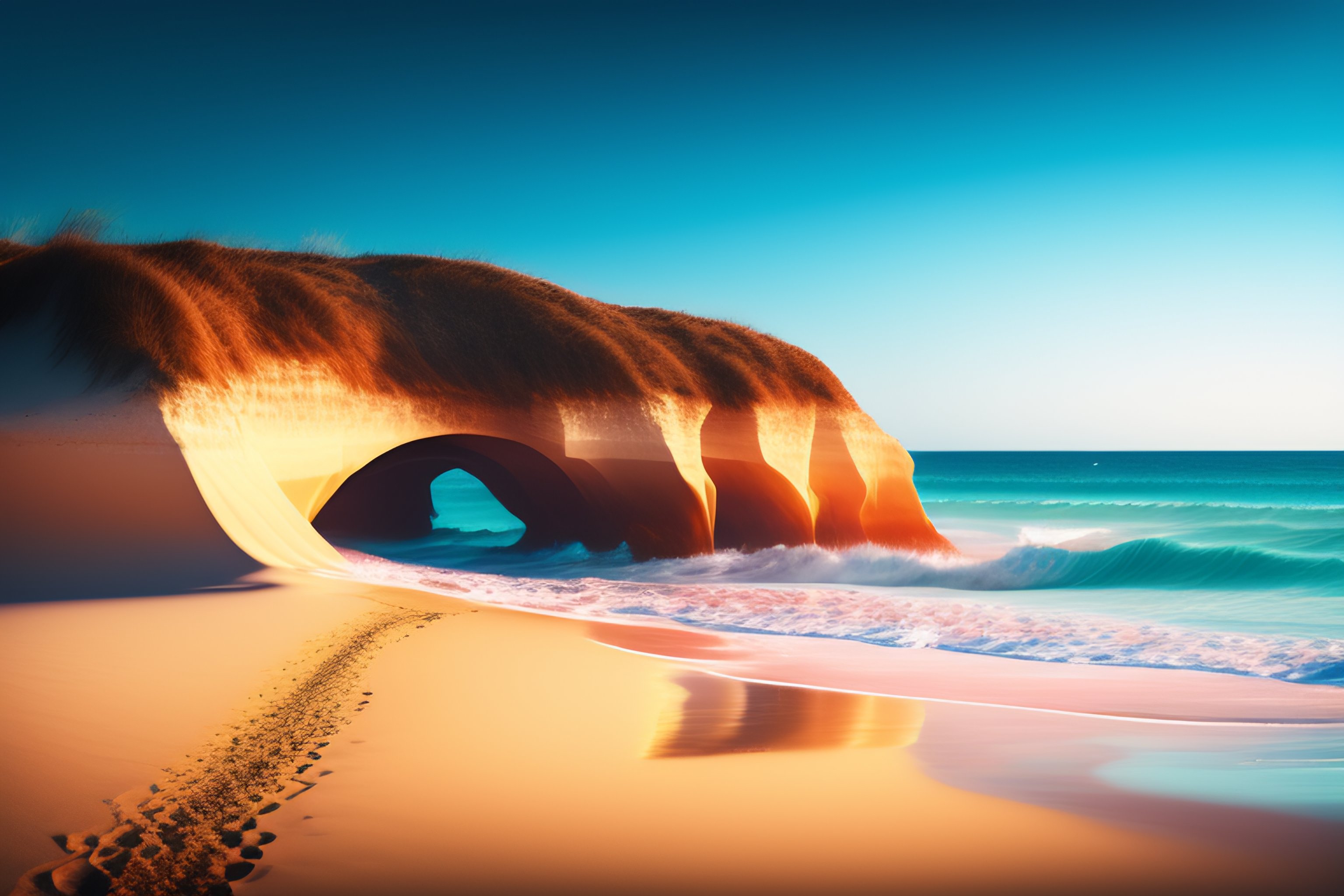 Lexica - Hellscape of the beach album cover, modern, film, soft ...