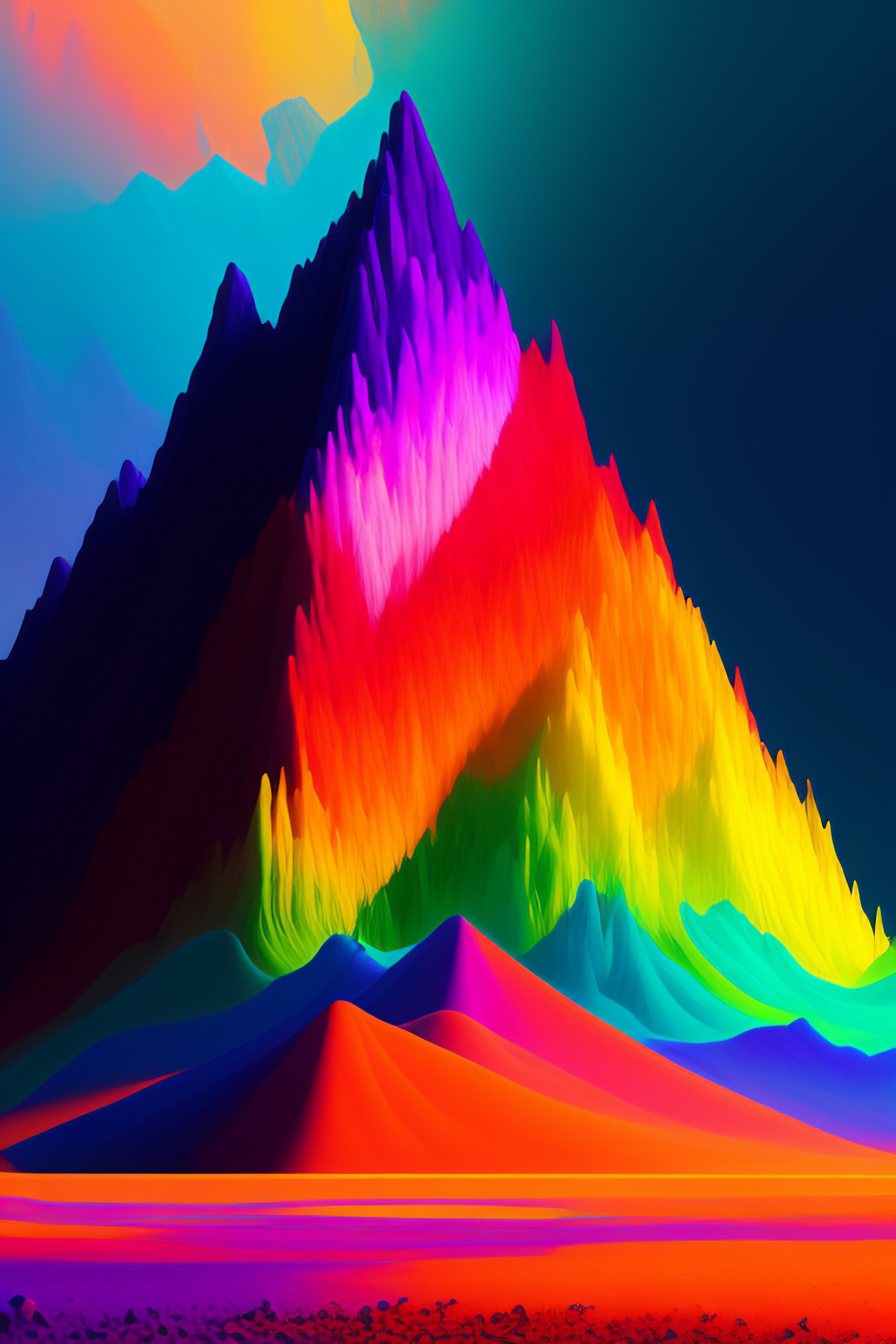 Lexica - Melted crayon mountains with subtle gridlines mathstyle in the ...